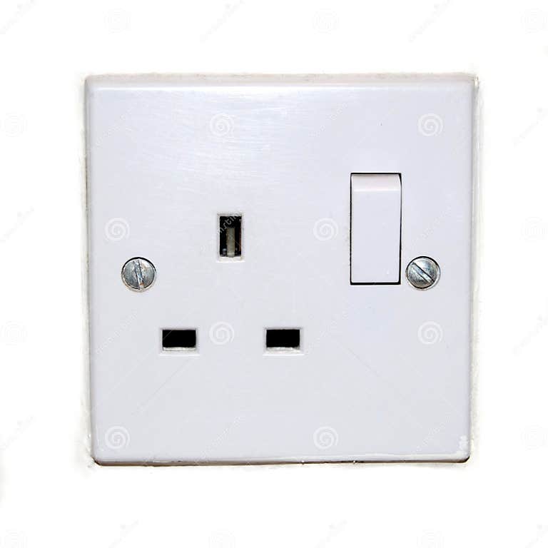 British Plug Socket Isolated on White Stock Image - Image of ...
