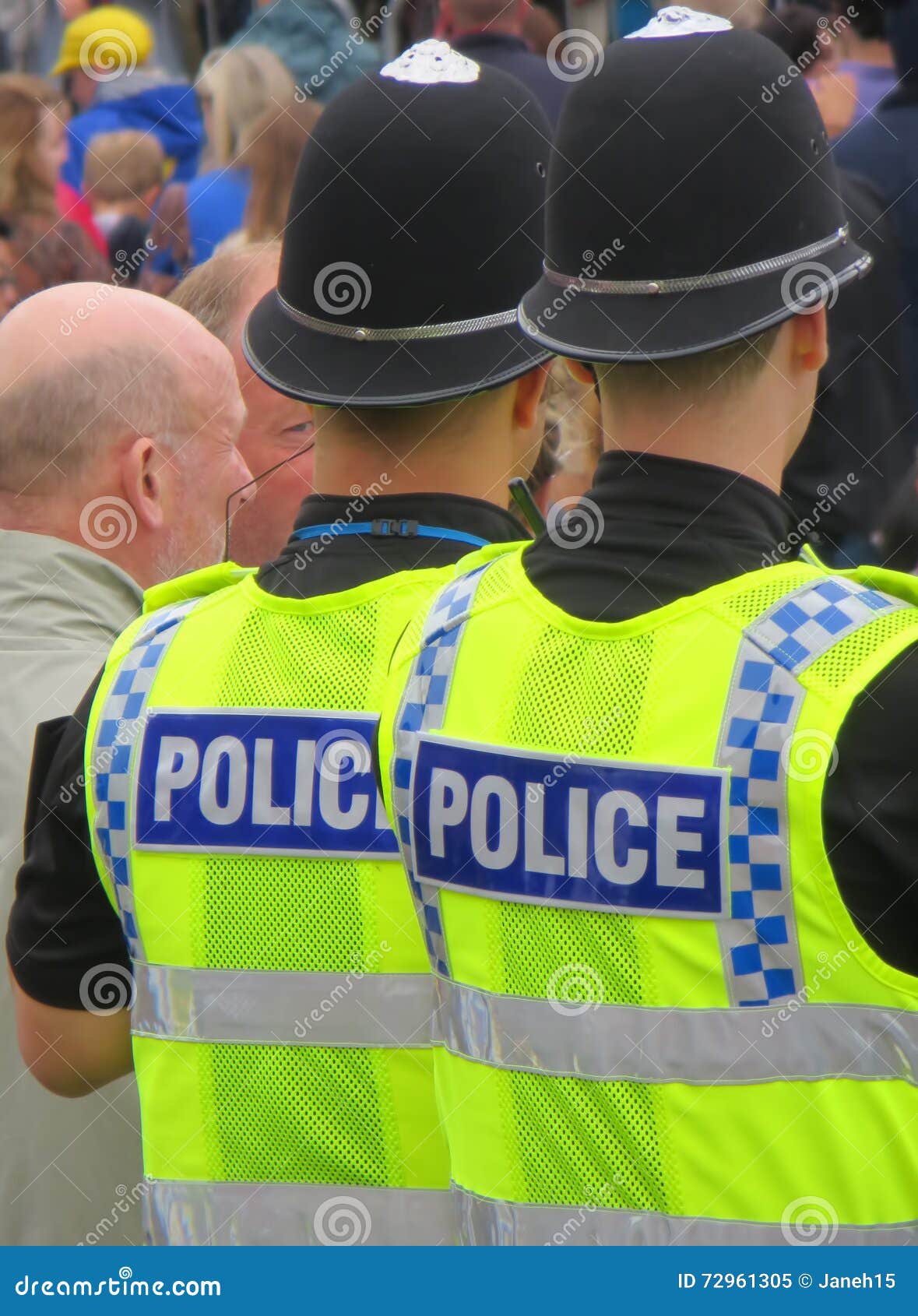 British Policemen Watching Crowd Editorial Image - Image of crime ...
