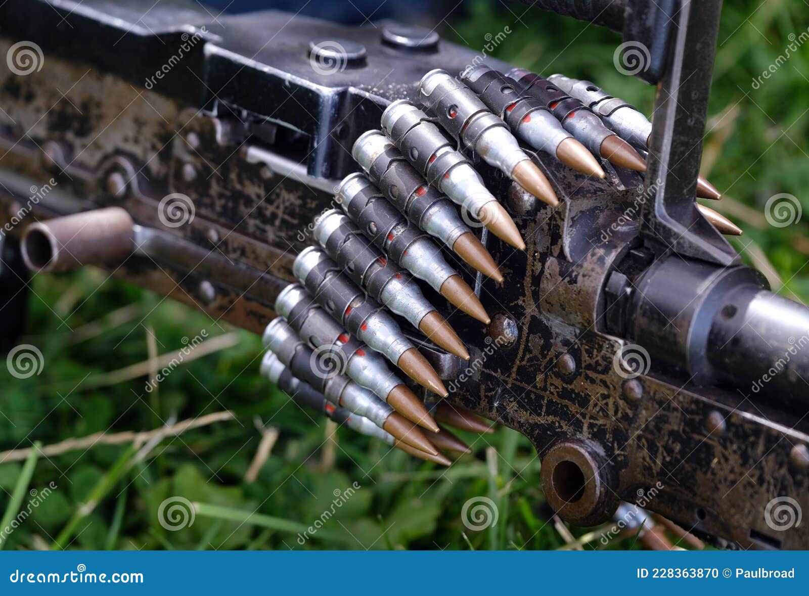 A GPMG General Purpose Machine Gun Mounted On The Top Of An Armoured ...