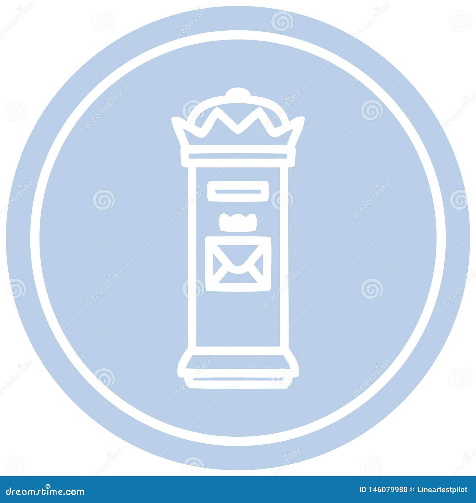 British Postbox Circular Icon Symbol Stock Vector - Illustration of ...