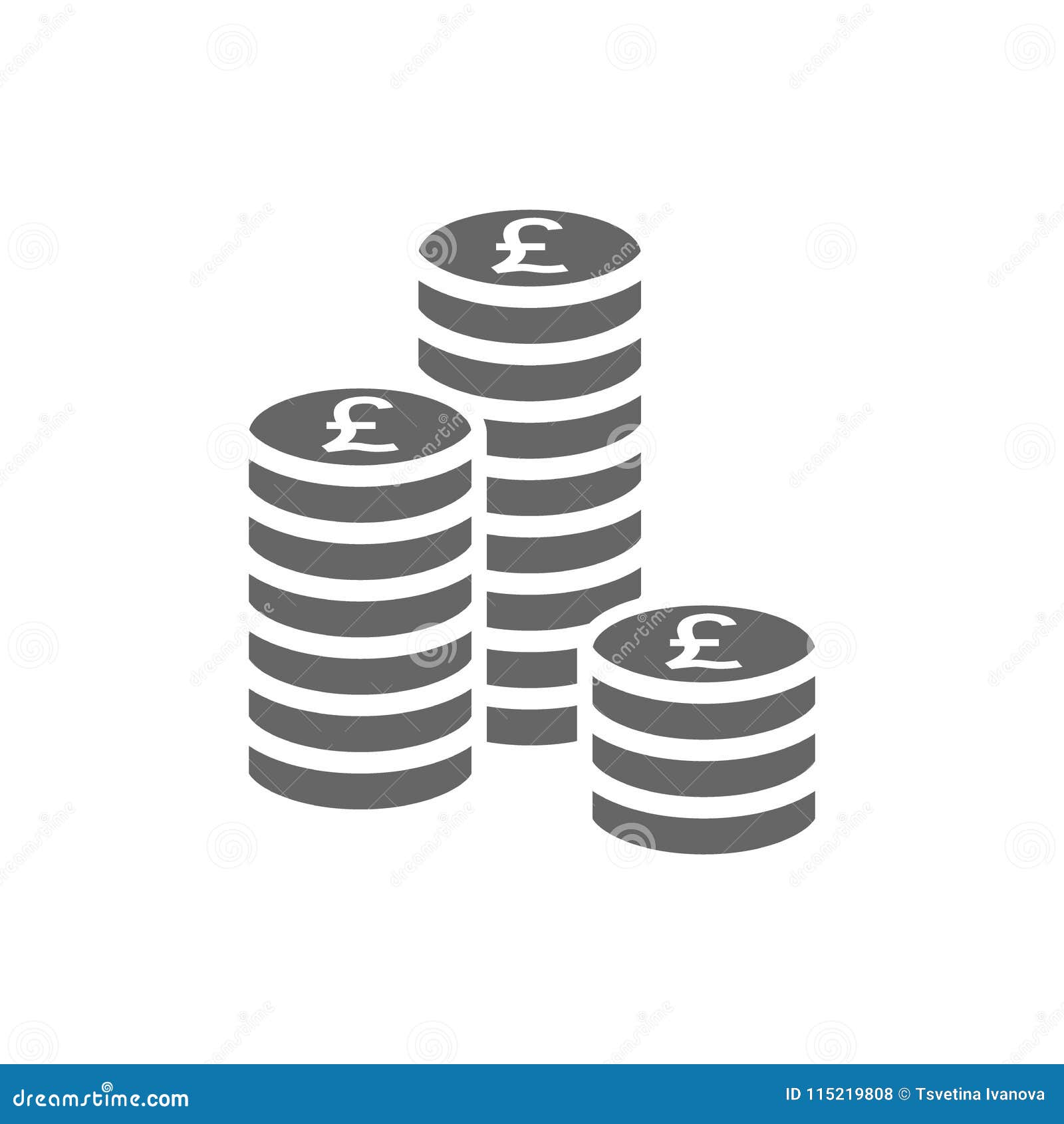 British Pound Coin Stack Icon. Coins Stacks Icon, Pile of Pounds Coins ...