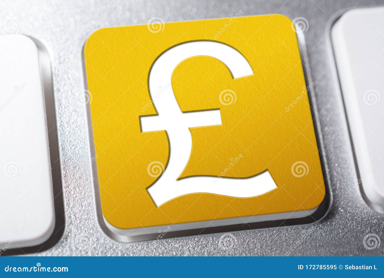British Pound Currency Sign on an Orange Keyboard Button Stock Image ...