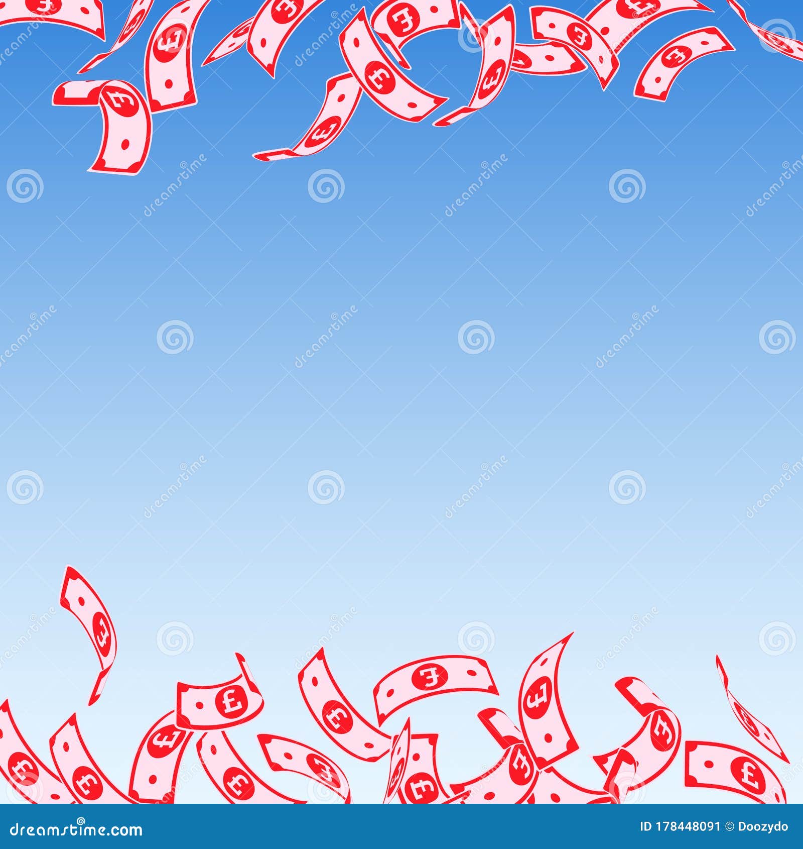 British Pound Notes Falling. Floating GBP Bills on Stock Illustration ...