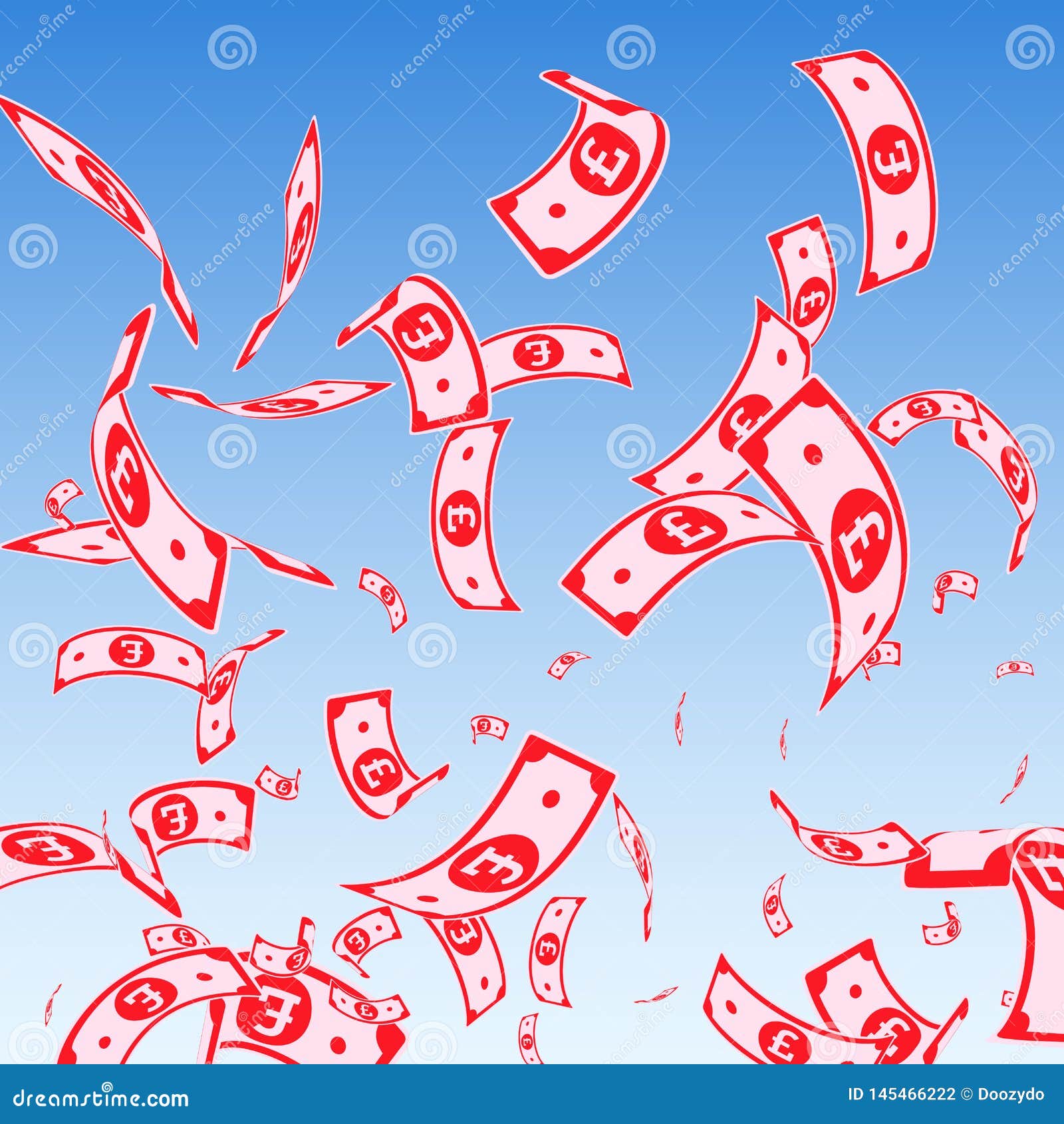 British Pound Notes Falling. Random GBP Bills on B Stock Vector ...