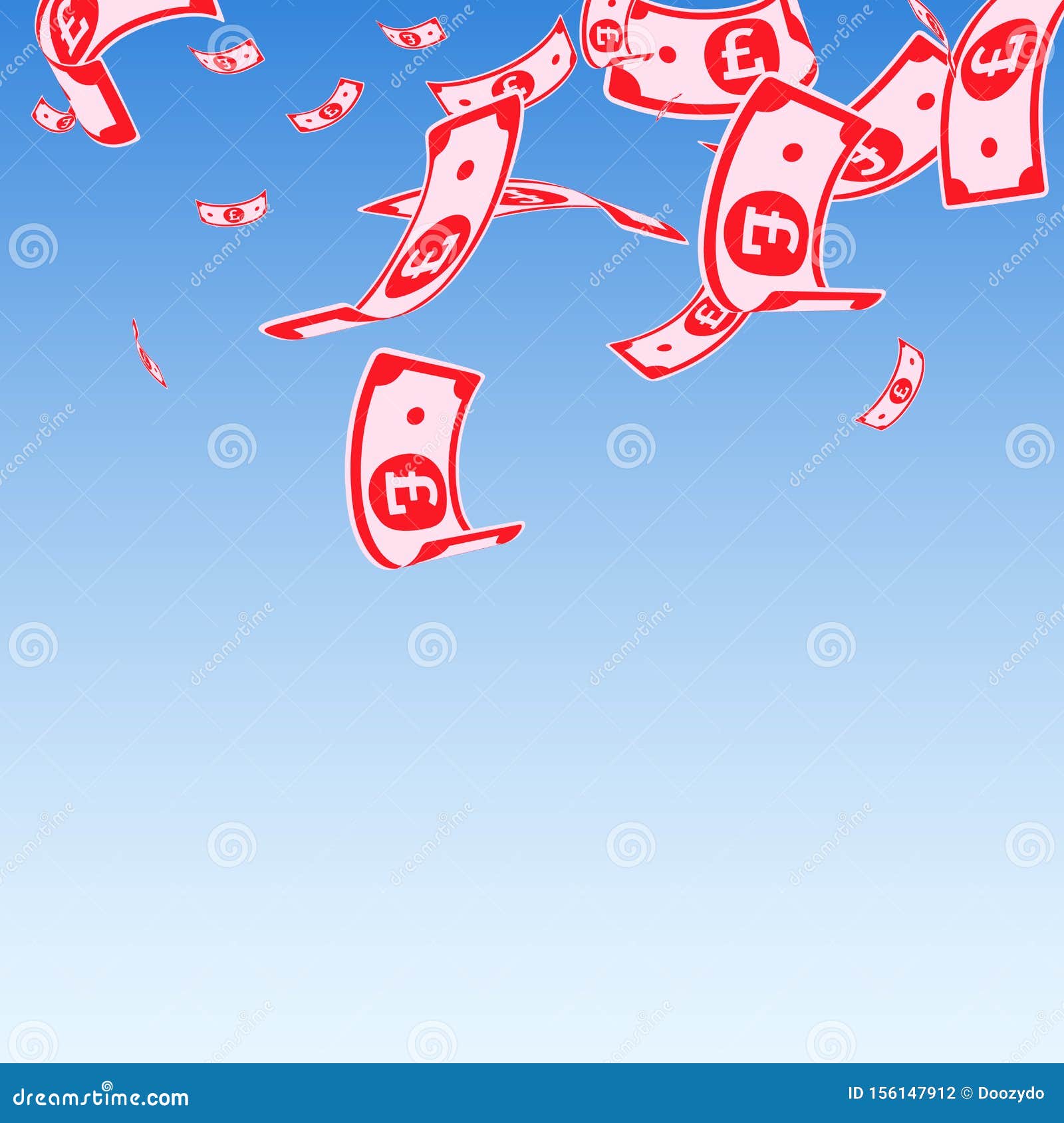 British Pound Notes Falling. Random GBP Bills on B Stock Vector ...