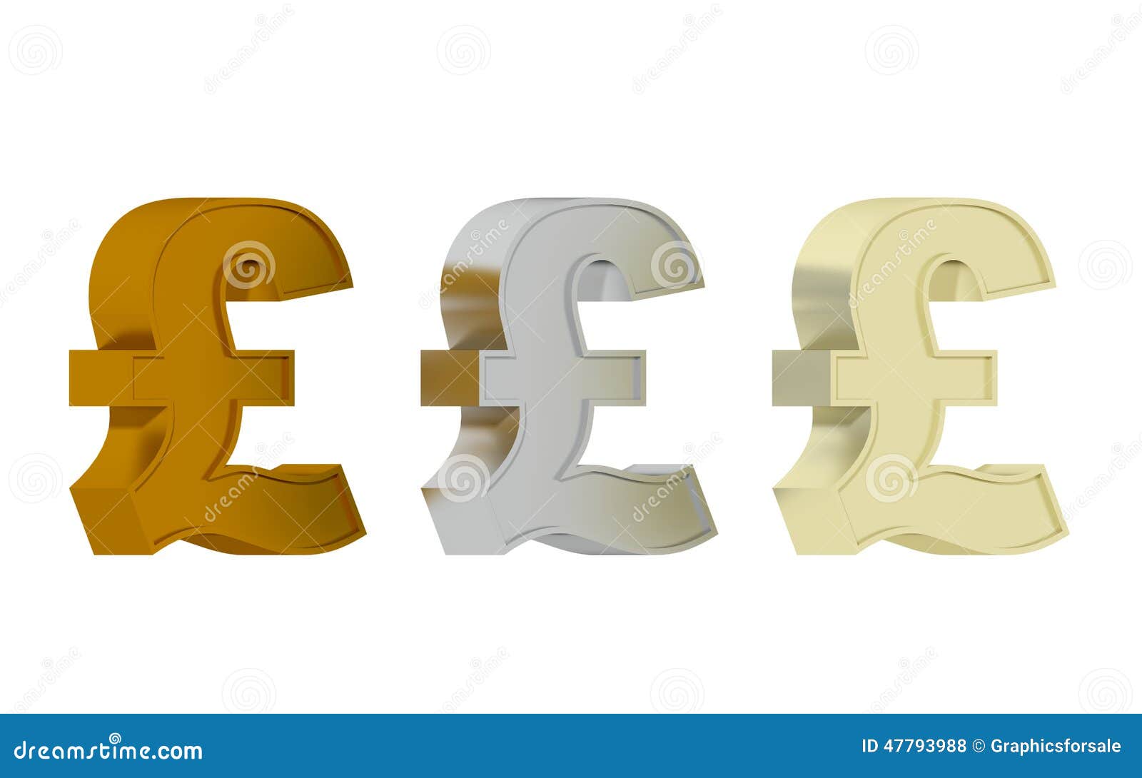 British Pound Sign - Three Precious Metals Stock Illustration ...