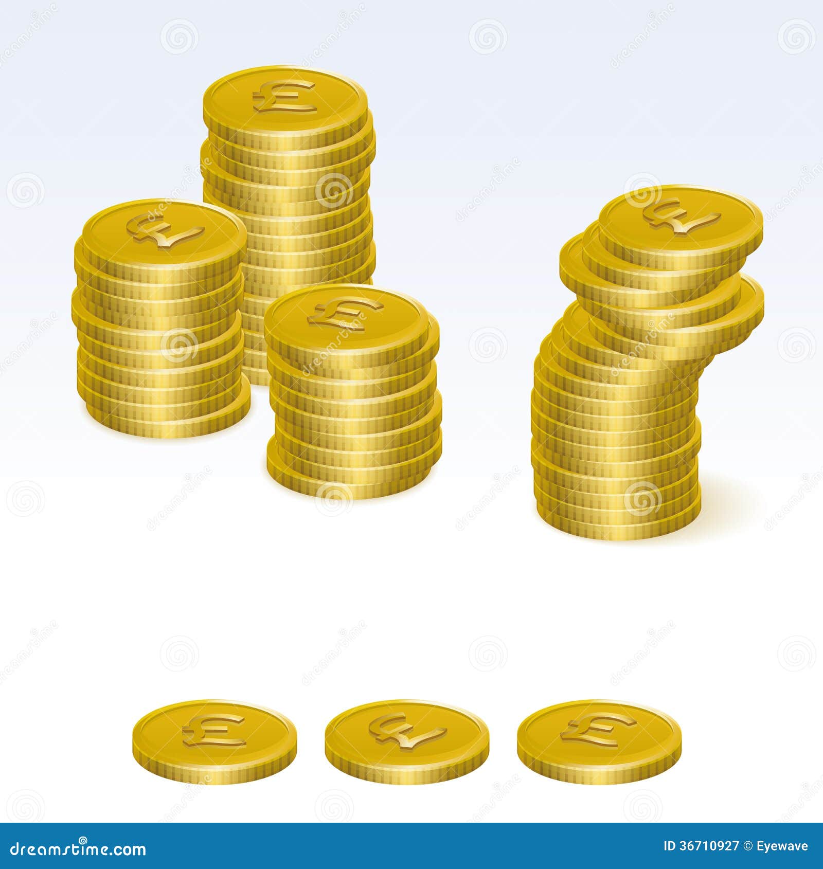 British Pound Sterling Coin Stack Vector Icons Stock Vector ...