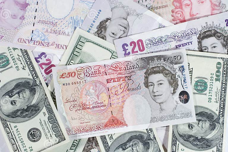 British pounds and dollars editorial stock photo. Image of investment ...
