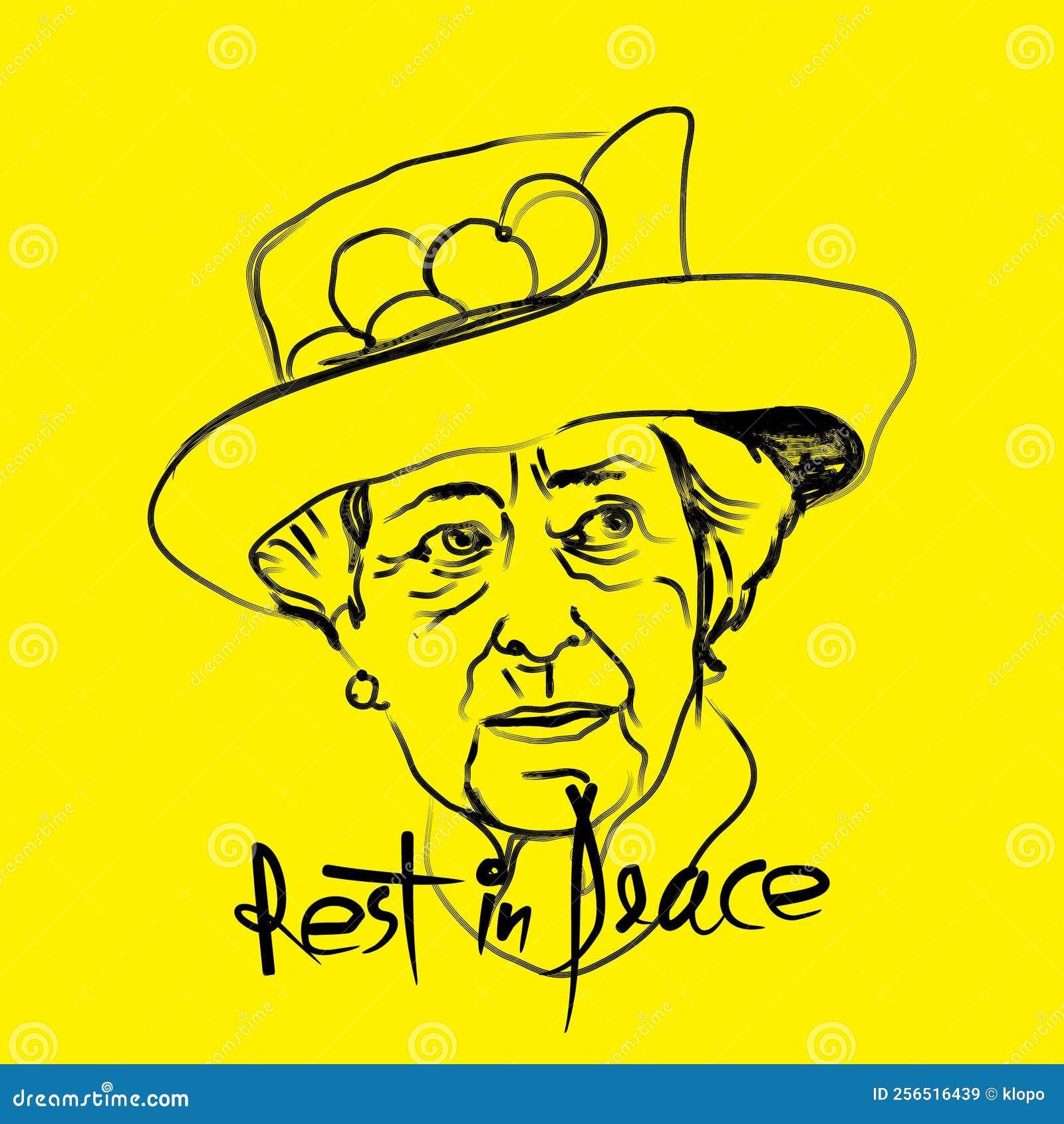 British Queen Elizabeth Hand Sketch, Rest in Peace Editorial Stock ...