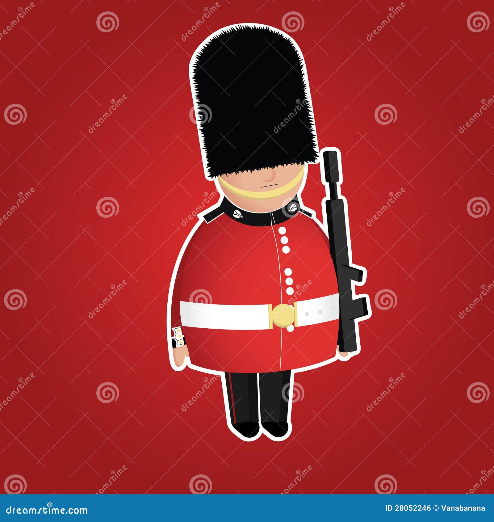 British Queens Guard Infantry Character Stock Vector - Illustration of ...