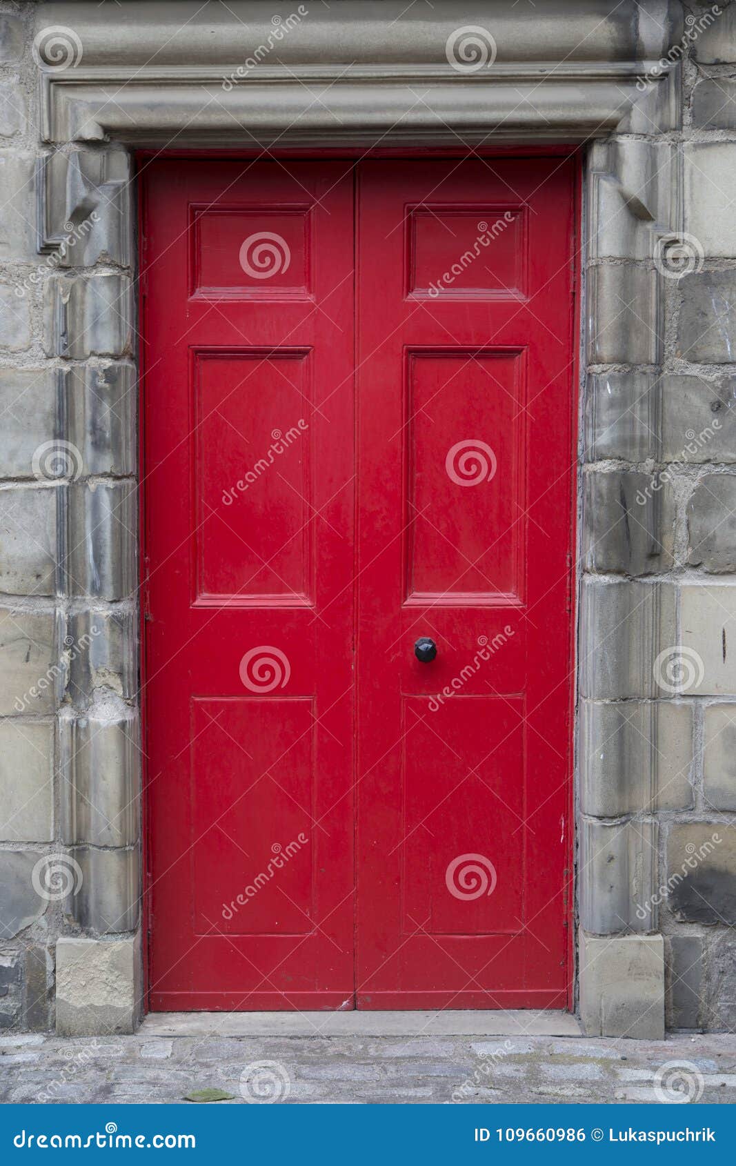 British red front door stock photo. Image of wall, knocker - 109660986