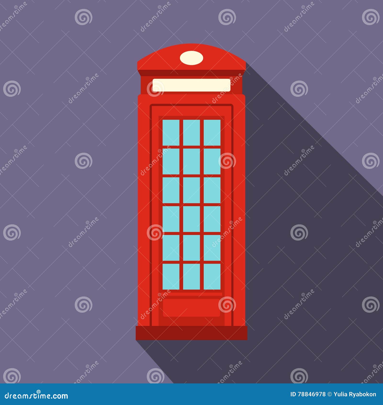 British Red Phone Booth Icon, Flat Style Stock Vector - Illustration of ...