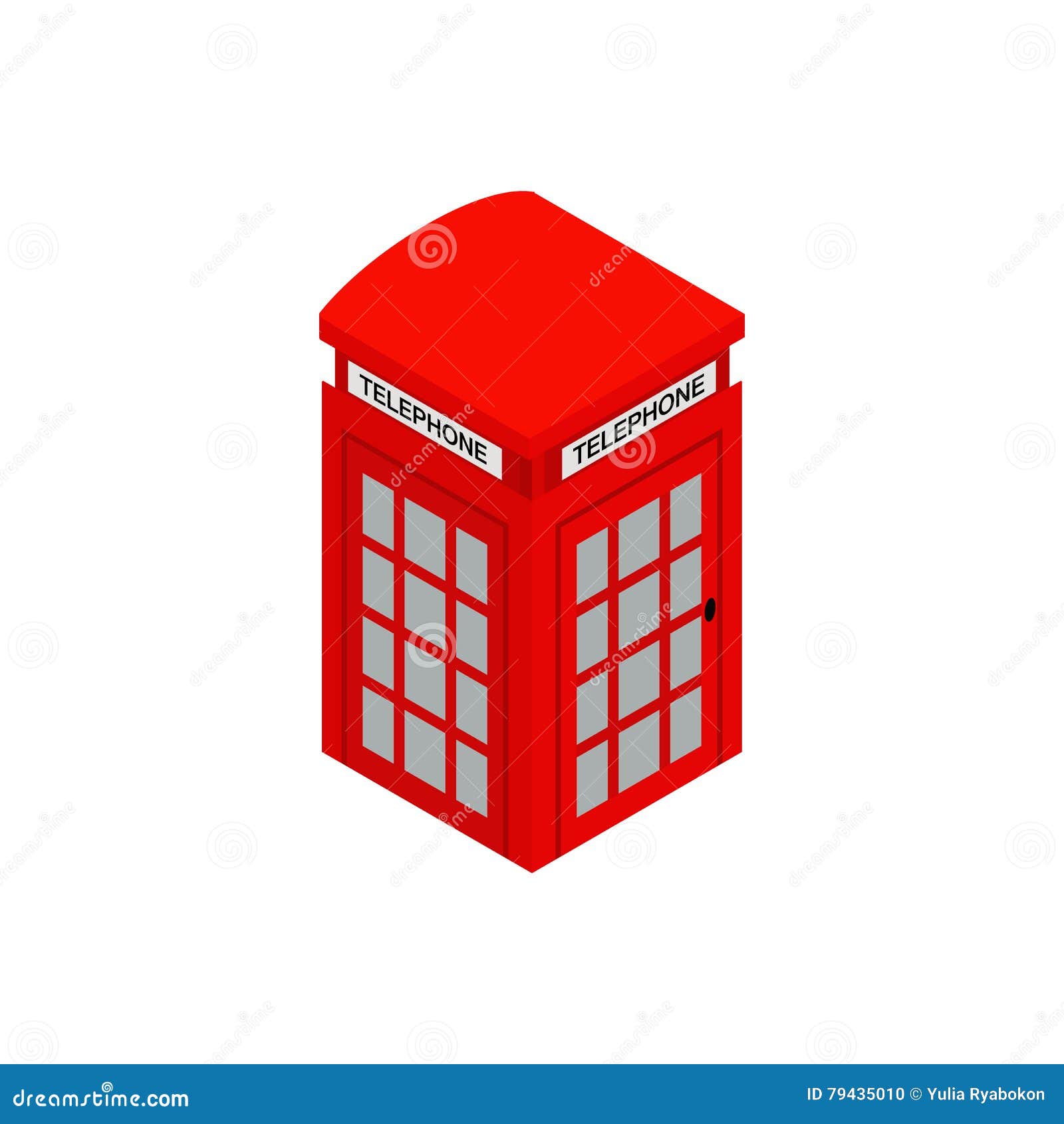 British Red Phone Booth Icon, Isometric 3d Style Stock Vector ...
