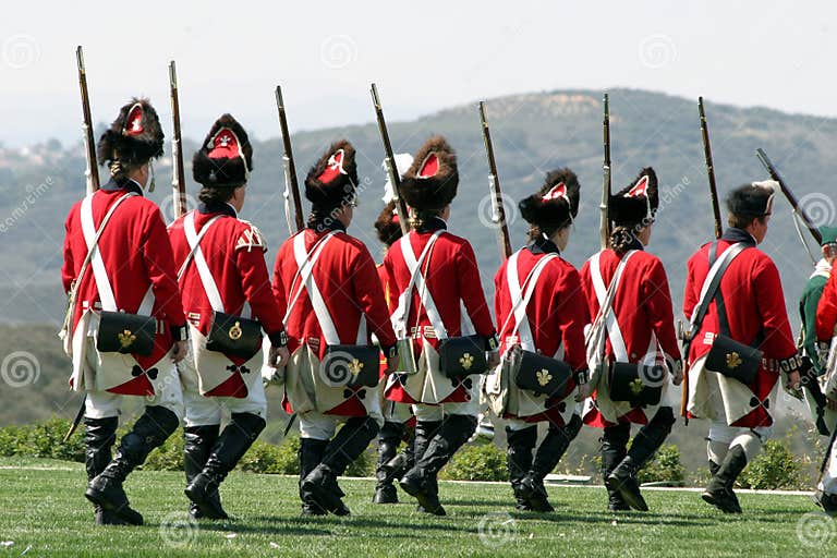 British Regulars Marching Back Stock Photo - Image of clothing, adults ...