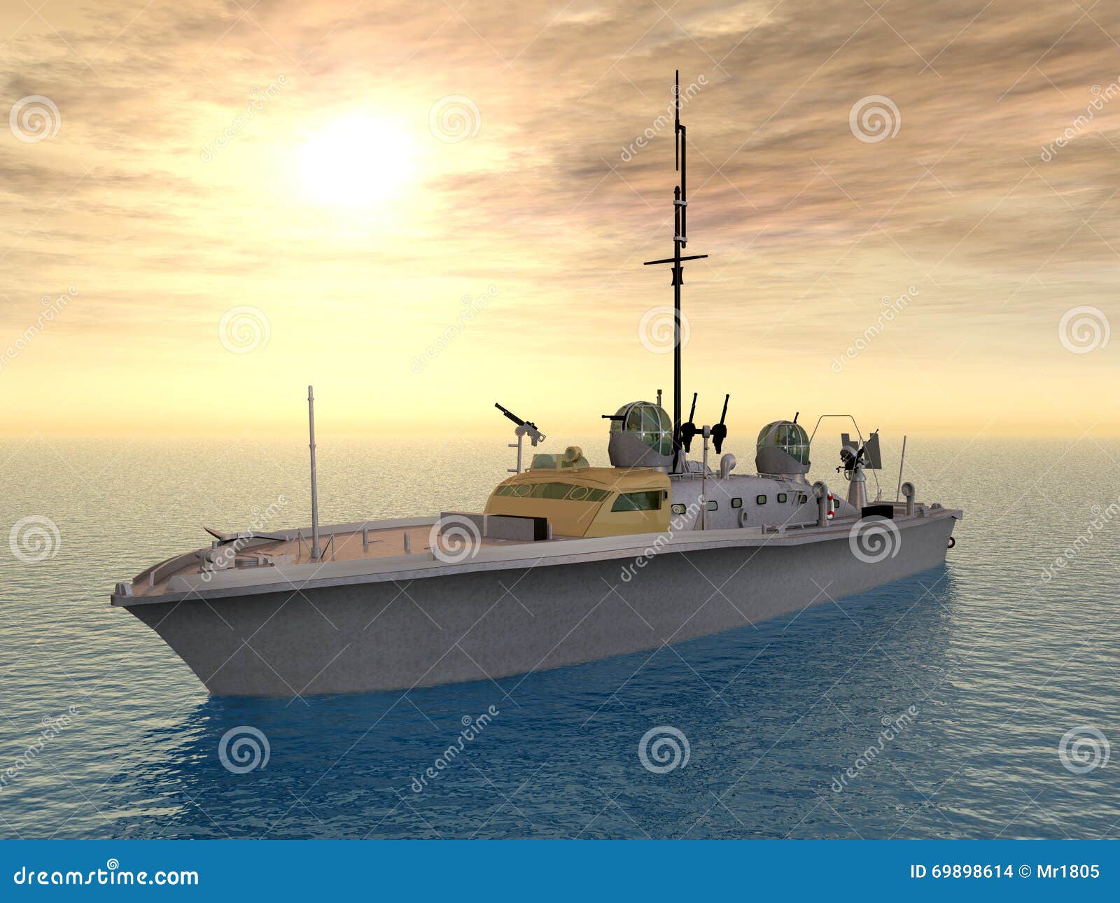 British Rescue Boat of World War II Stock Illustration - Illustration ...