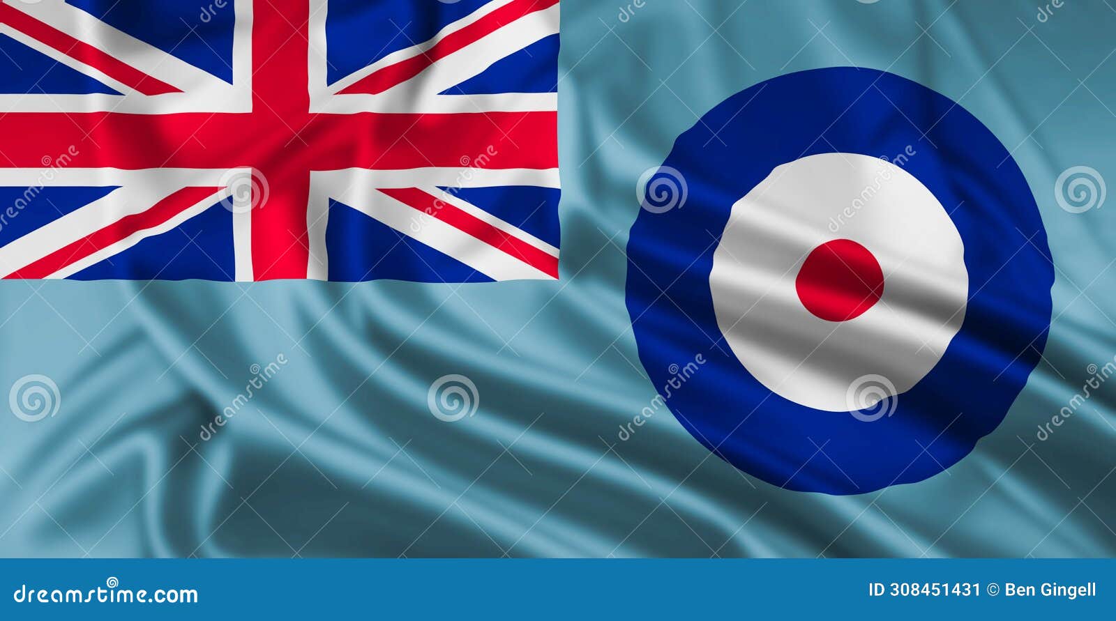 The British Royal Airforce Ensign Flag Rippled Stock Illustration ...
