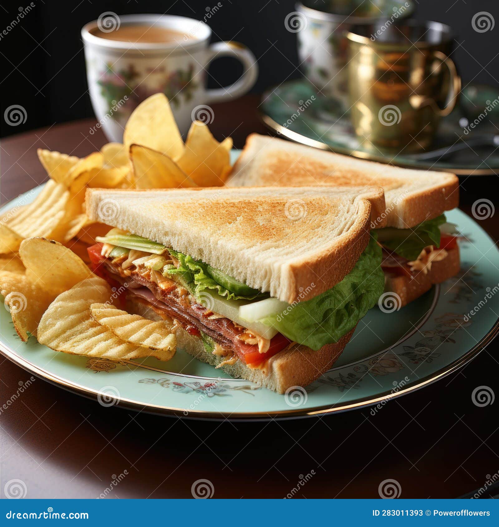 British Sandwich Created with Generative AI Technology Stock ...