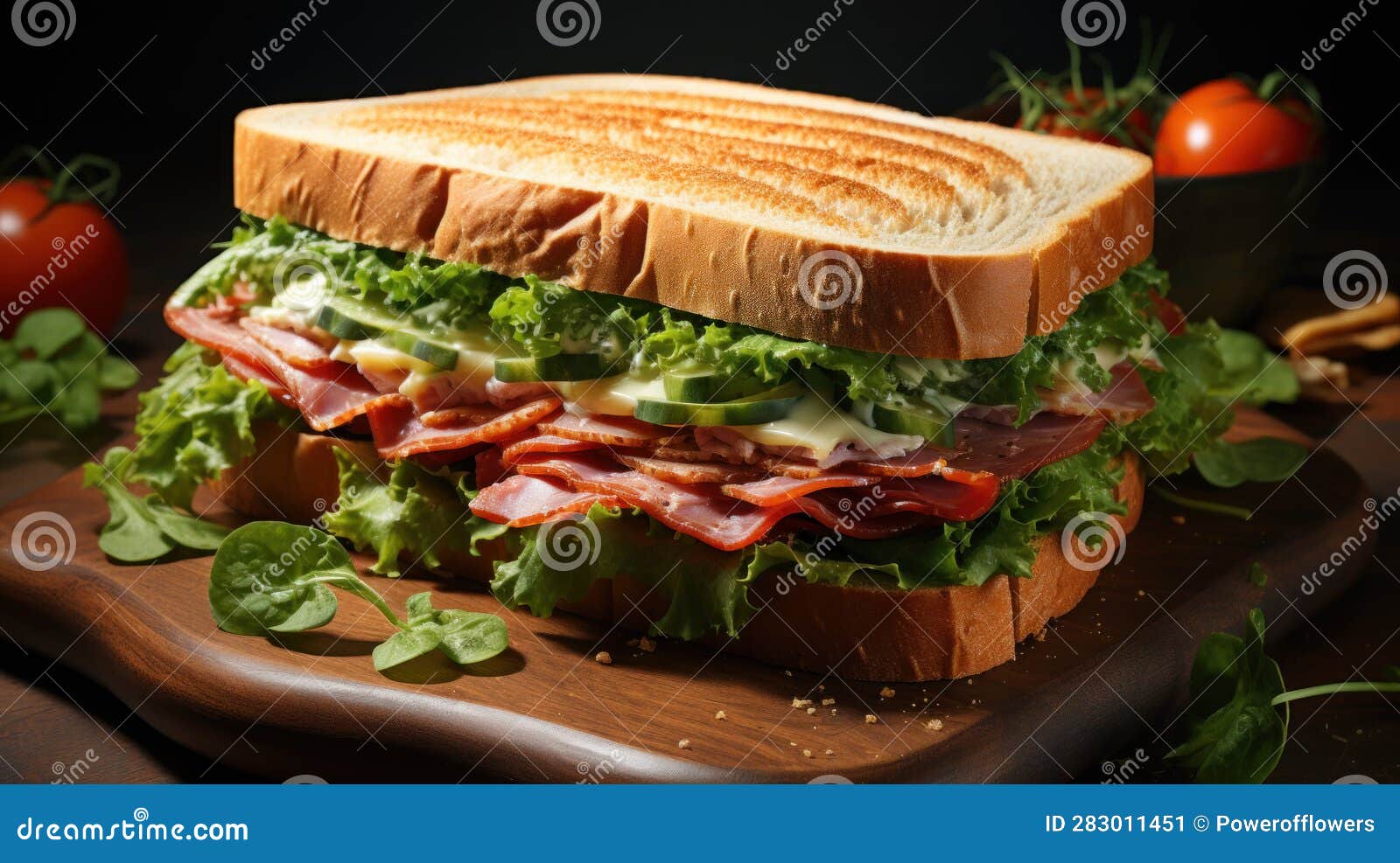 British Sandwich Created with Generative AI Technology Stock ...