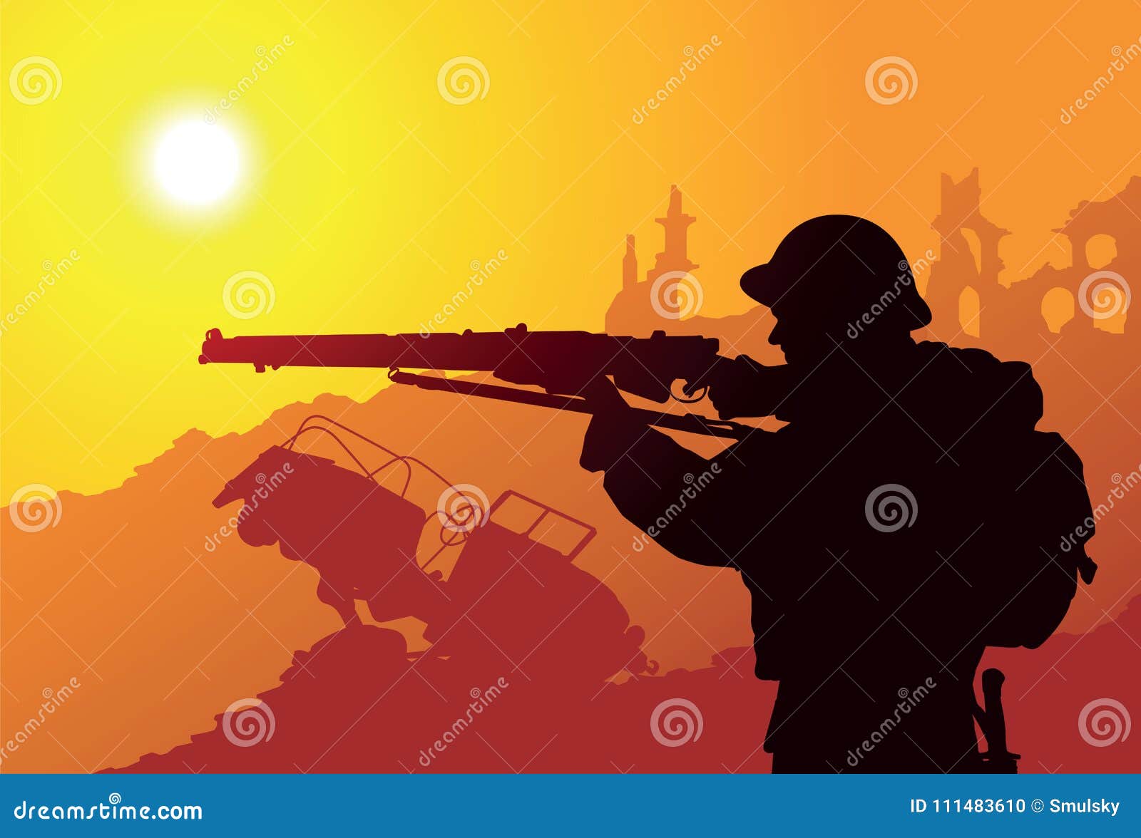 Set British Soldier, England Flag On Pennant, Vintage Street Light And ...