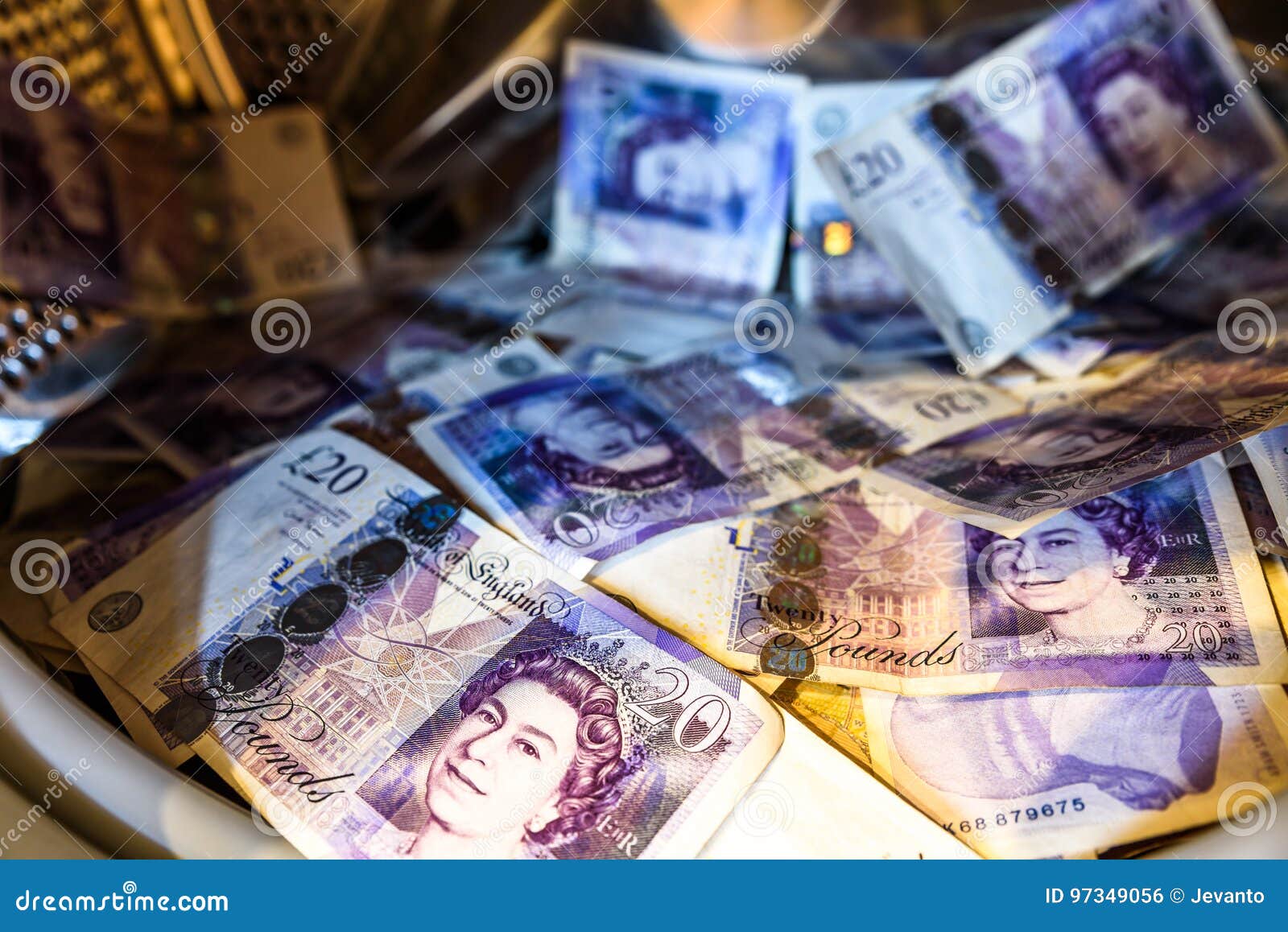 British Sterling Pounds Notes in Washing Machine. Money Laundering ...