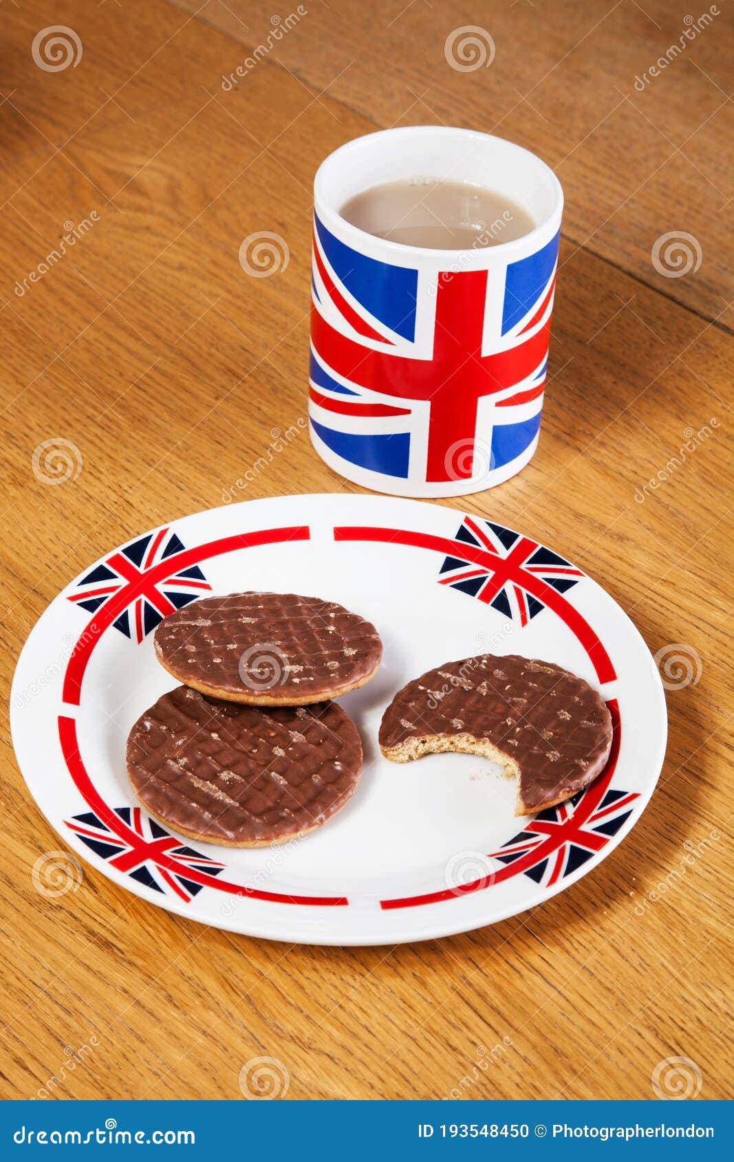 British Tea and Chocolate Biscuit Break in Office Stock Photo - Image ...