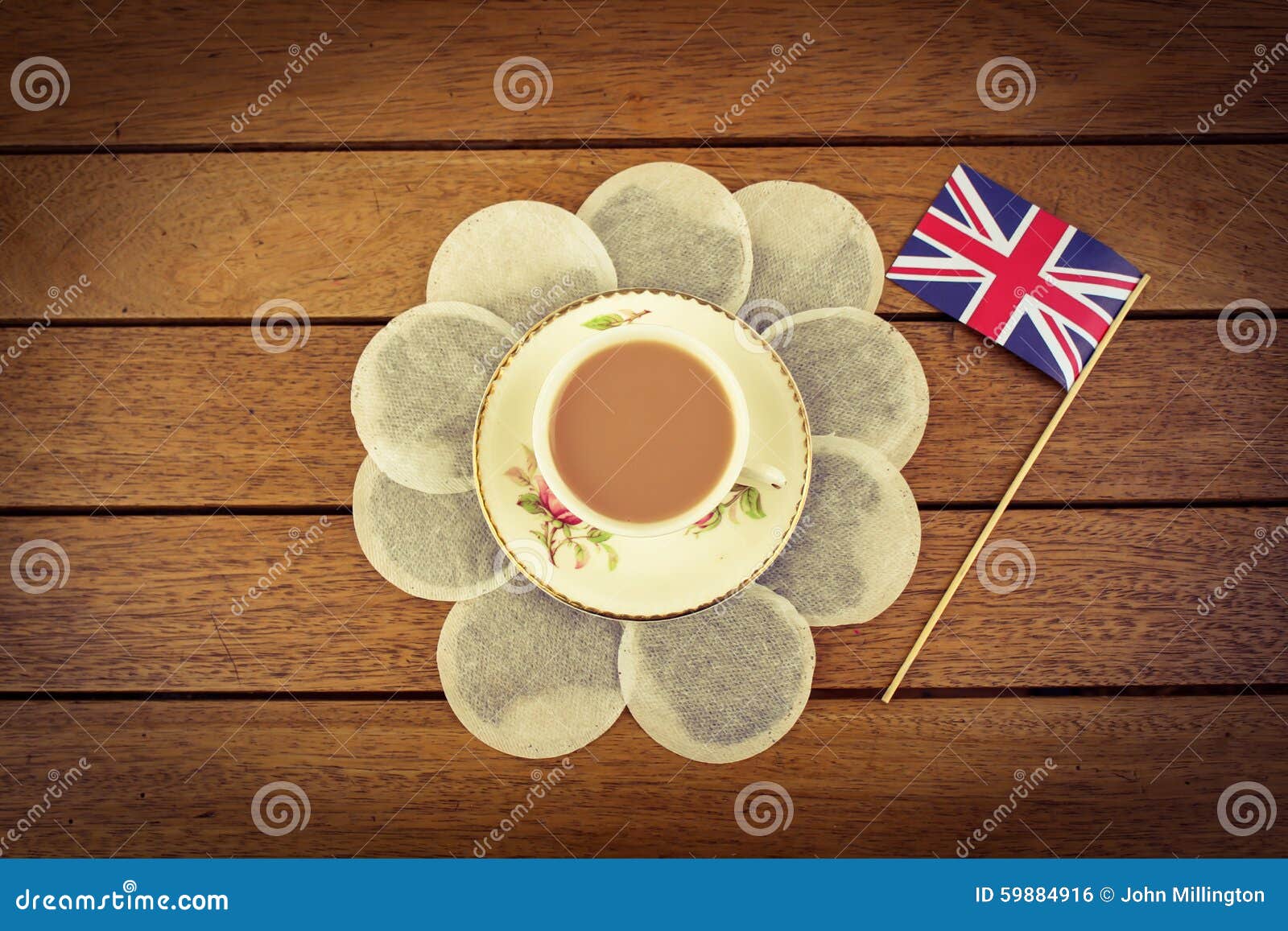British Tea stock photo. Image of life, breakfast, flag - 59884916