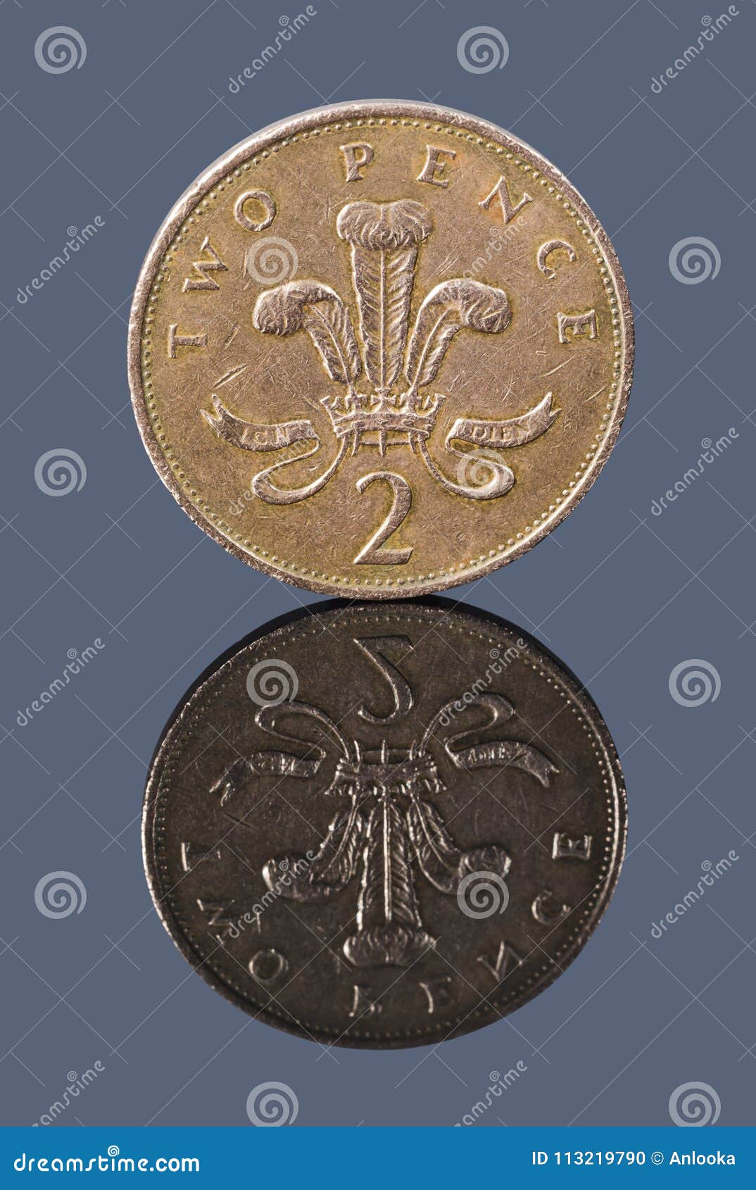 The British Two Pence on Dark Background Stock Photo - Image of income ...