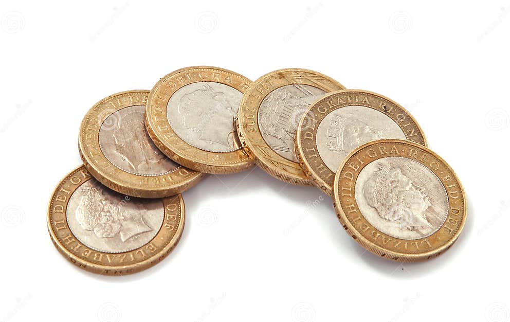 British, UK, Two Pound Coins Editorial Stock Image - Image of sterling ...