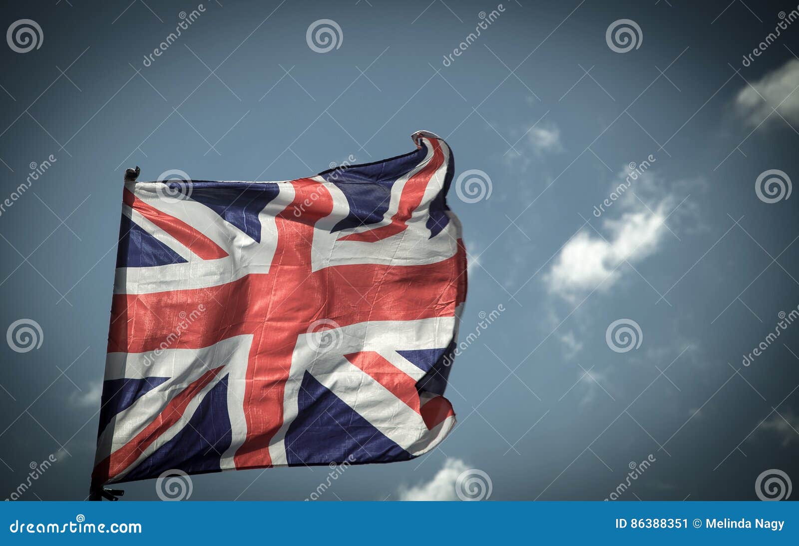 British Union Jack Flag Blowing in the Wind. Stock Image - Image of ...