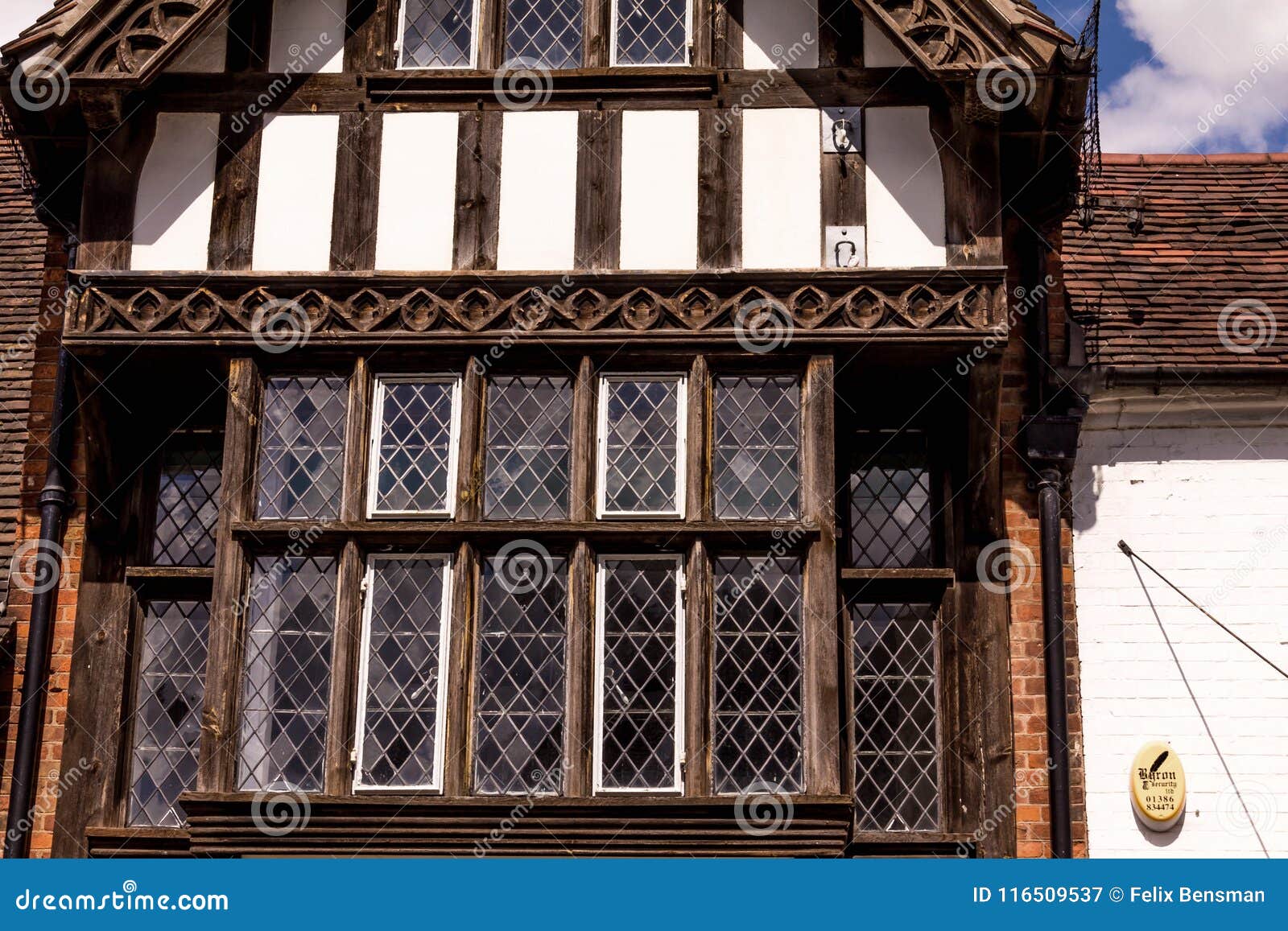 British Vintage House Windows in the Old Town. Stock Image - Image of ...