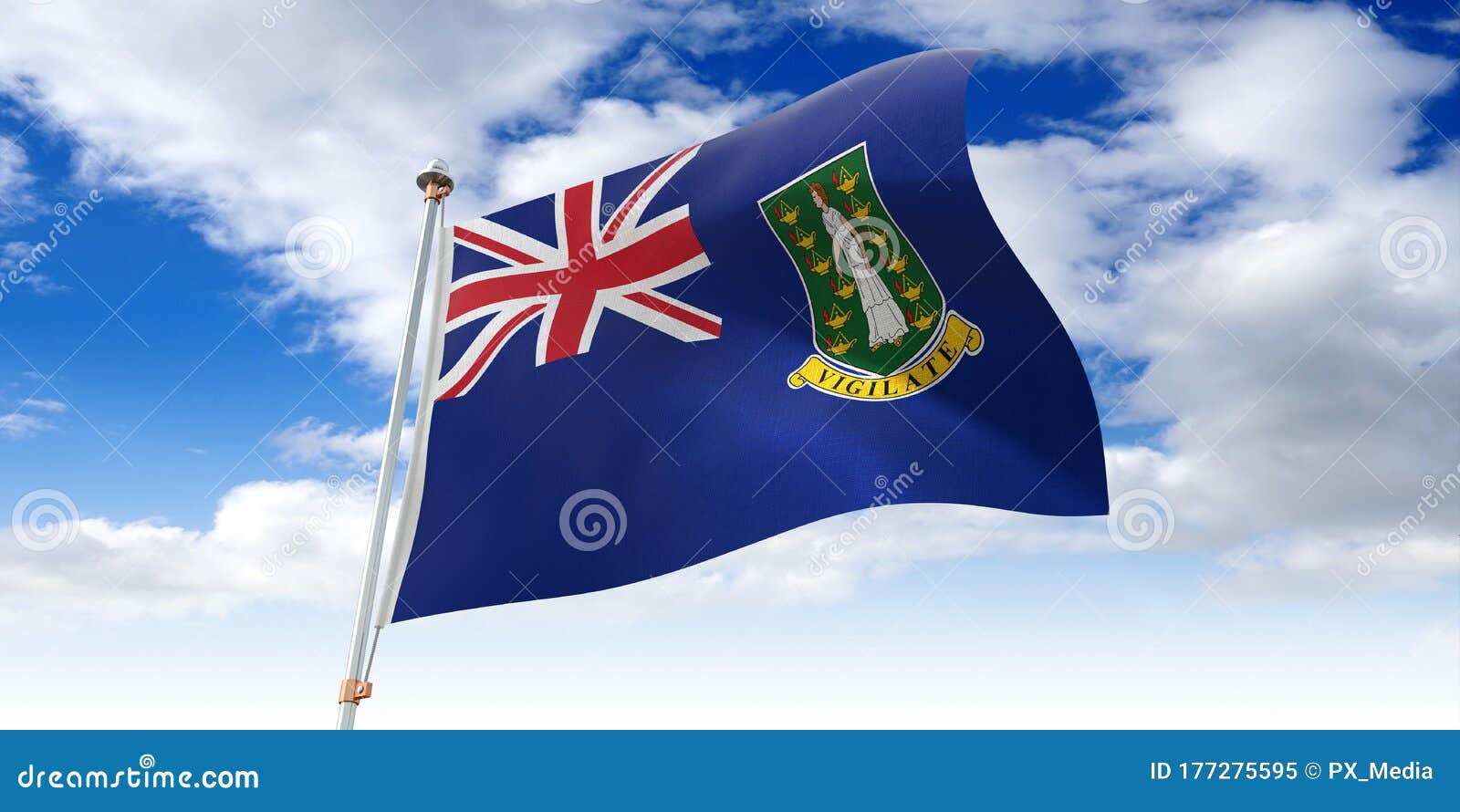 British Virgin Islands - Waving Flag - 3D Illustration Stock ...