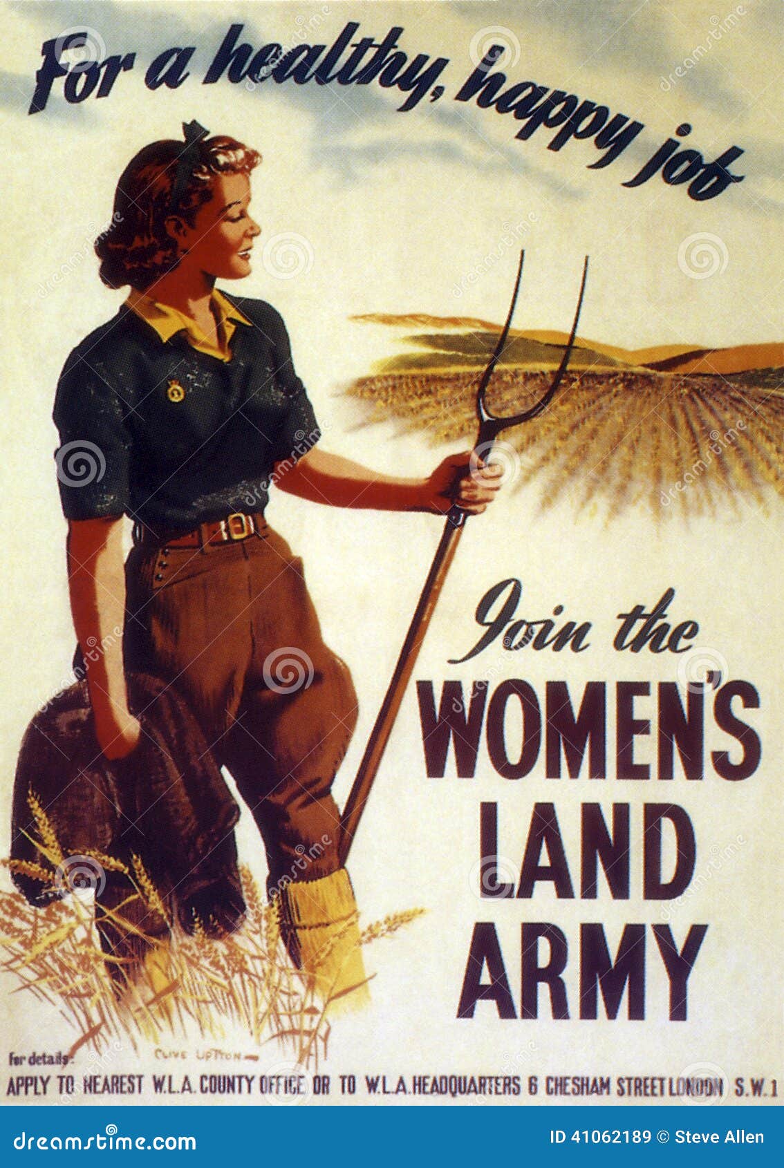British War Poster - Join the Womans Land Army Editorial Stock Image ...