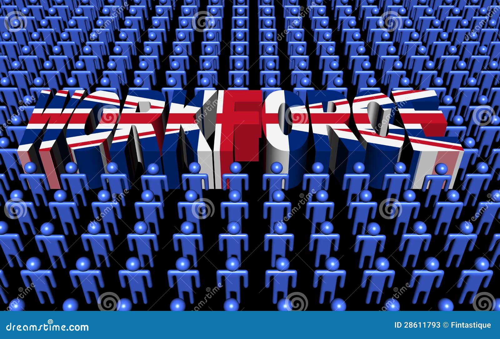 British Workforce with Flag Text Stock Illustration - Illustration of ...