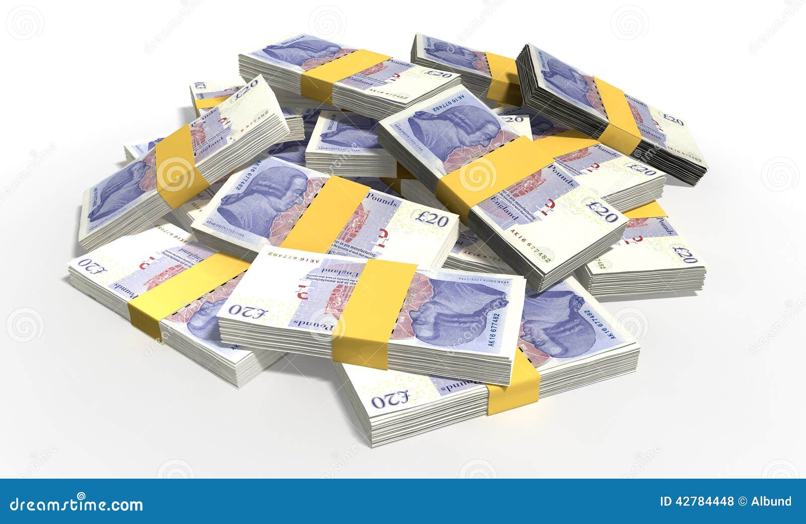 Brits Pond Sterling Notes Scattered Pile Redactionele Stock Foto ...