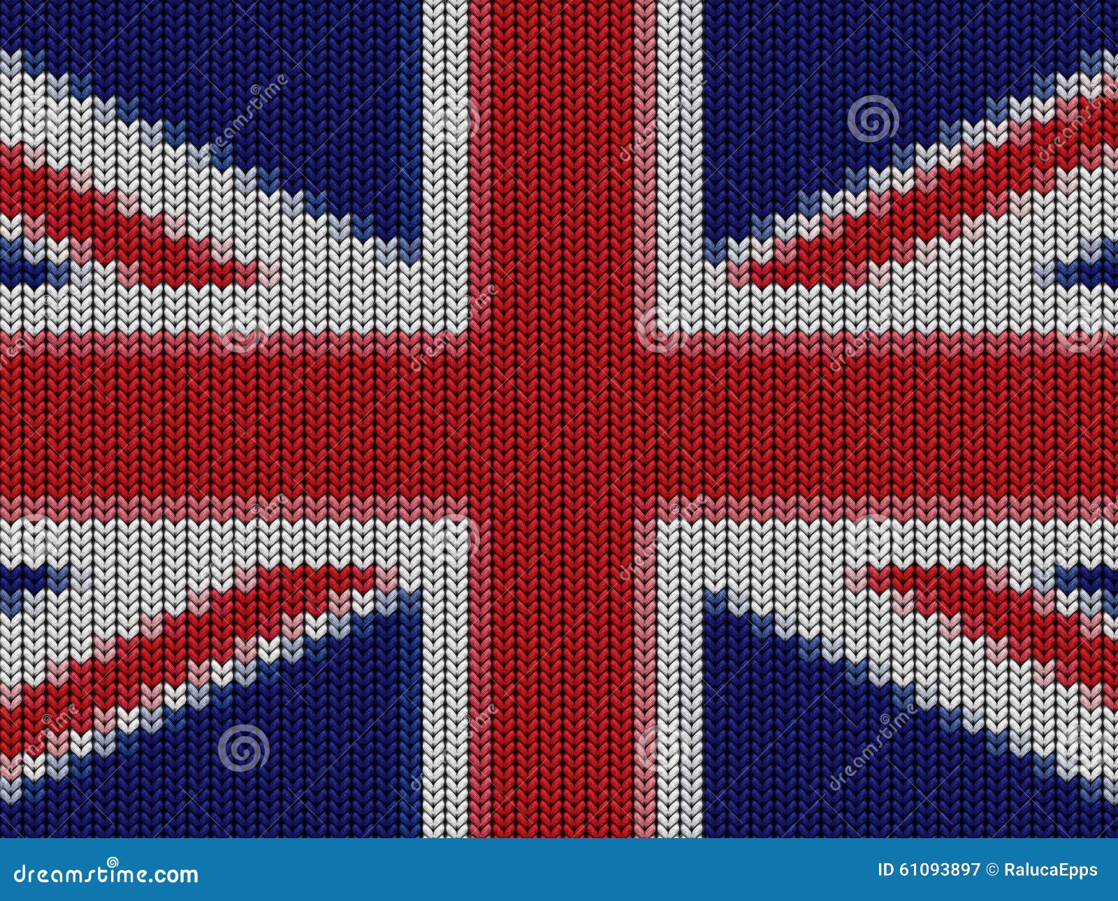 Britse Engelse Vlag in Het Breien Van Patroon Stock Illustratie ...