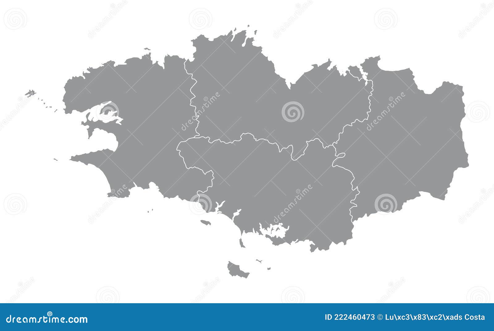 Brittany Administrative And Political Vector Map With Flag Stock ...