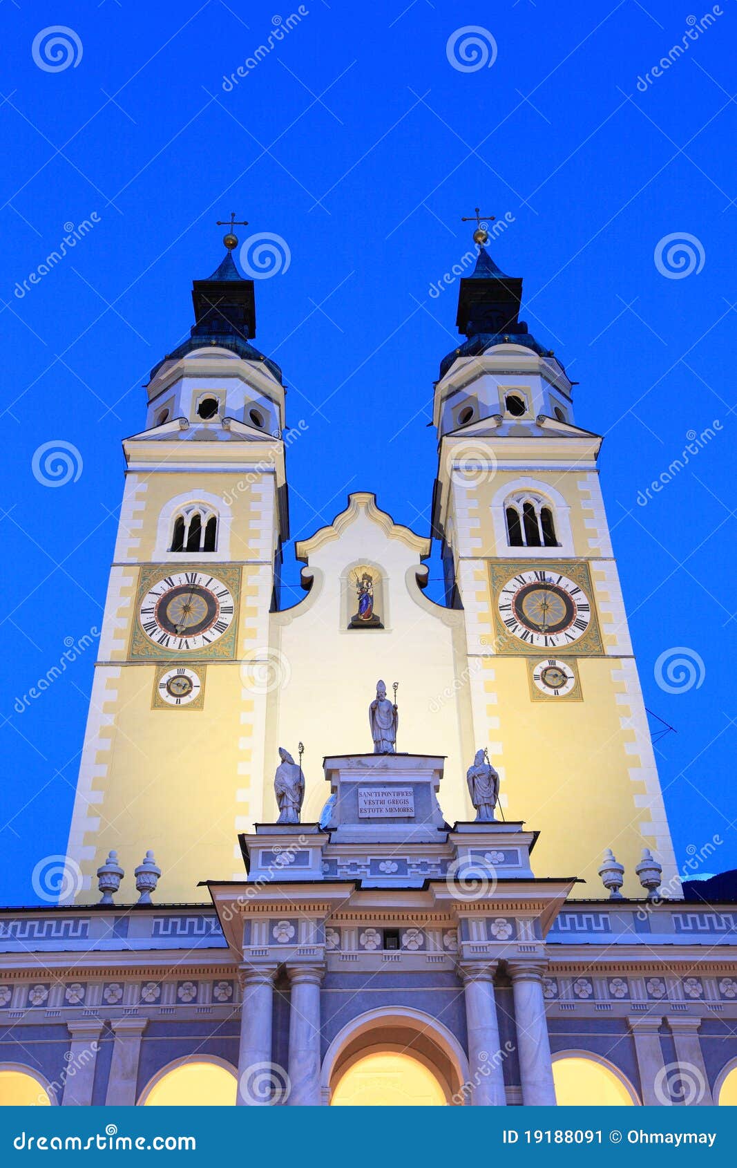 Brixen Cathedral in Brixen, Italy Stock Image - Image of night, town ...