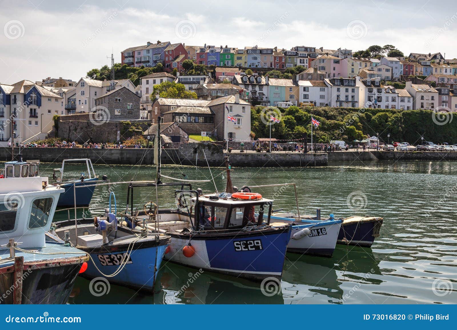 BRIXHAM, DEVON/UK - JULY 28 : View of the Harbour in Brixham Devon on ...