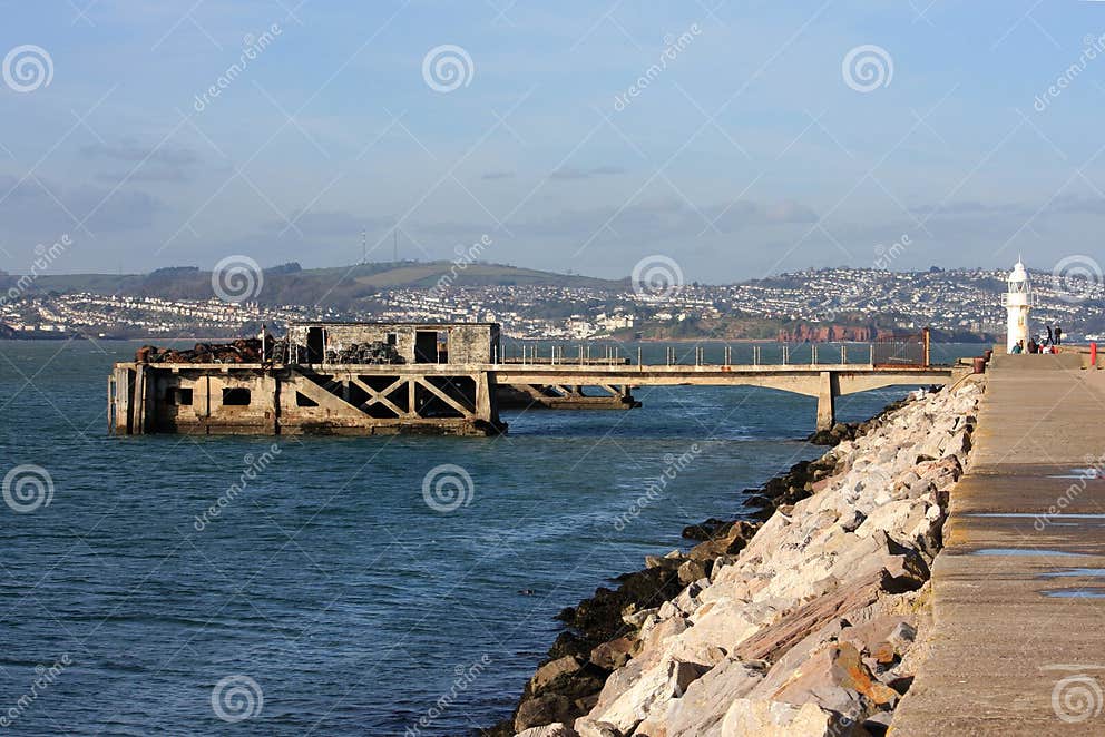 Brixham harbour stock image. Image of tower, breakwater - 25068325
