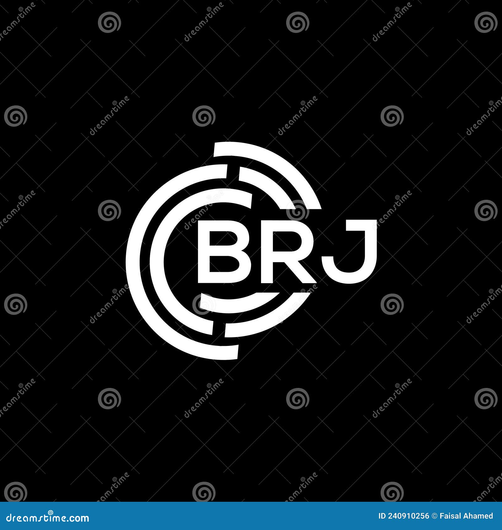 BRJ Letter Logo Design on Black Background. BRJ Creative Initials ...