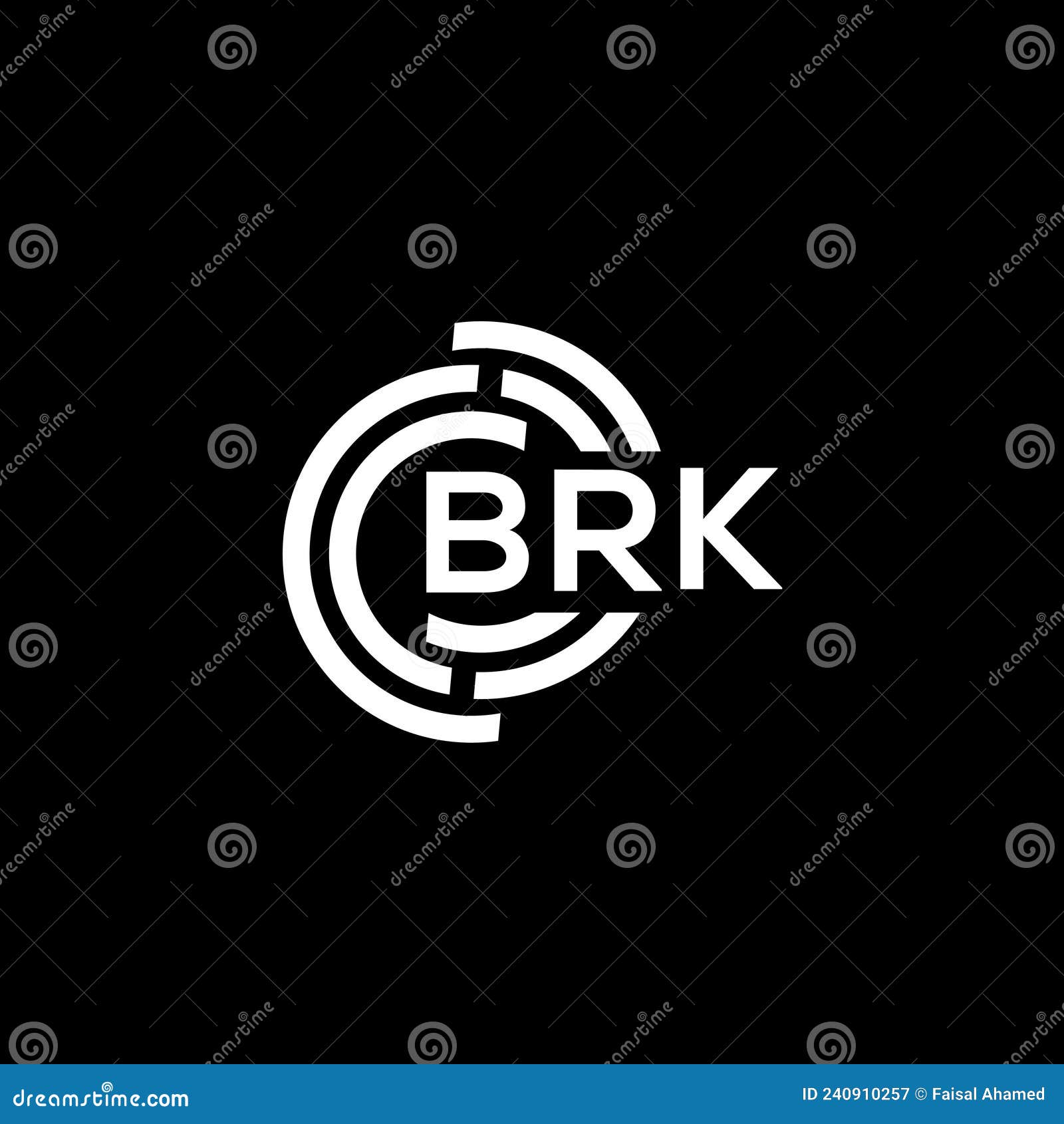BRK Letter Logo Design on Black Background. BRK Creative Initials ...