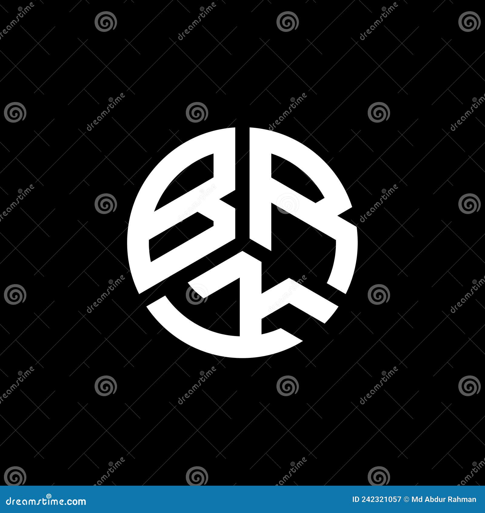 BRK Letter Logo Design on White Background. BRK Creative Initials ...
