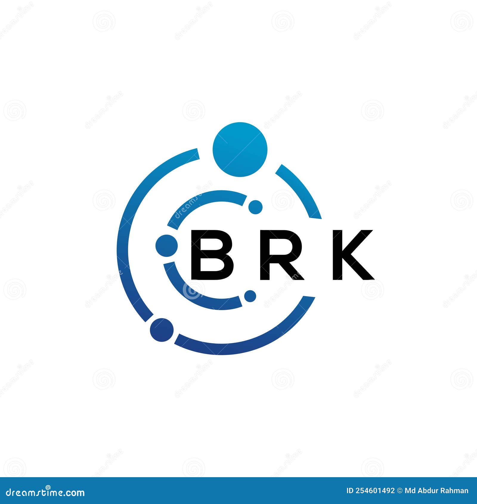 BRK Letter Logo Design on White Background. BRK Creative Initials ...