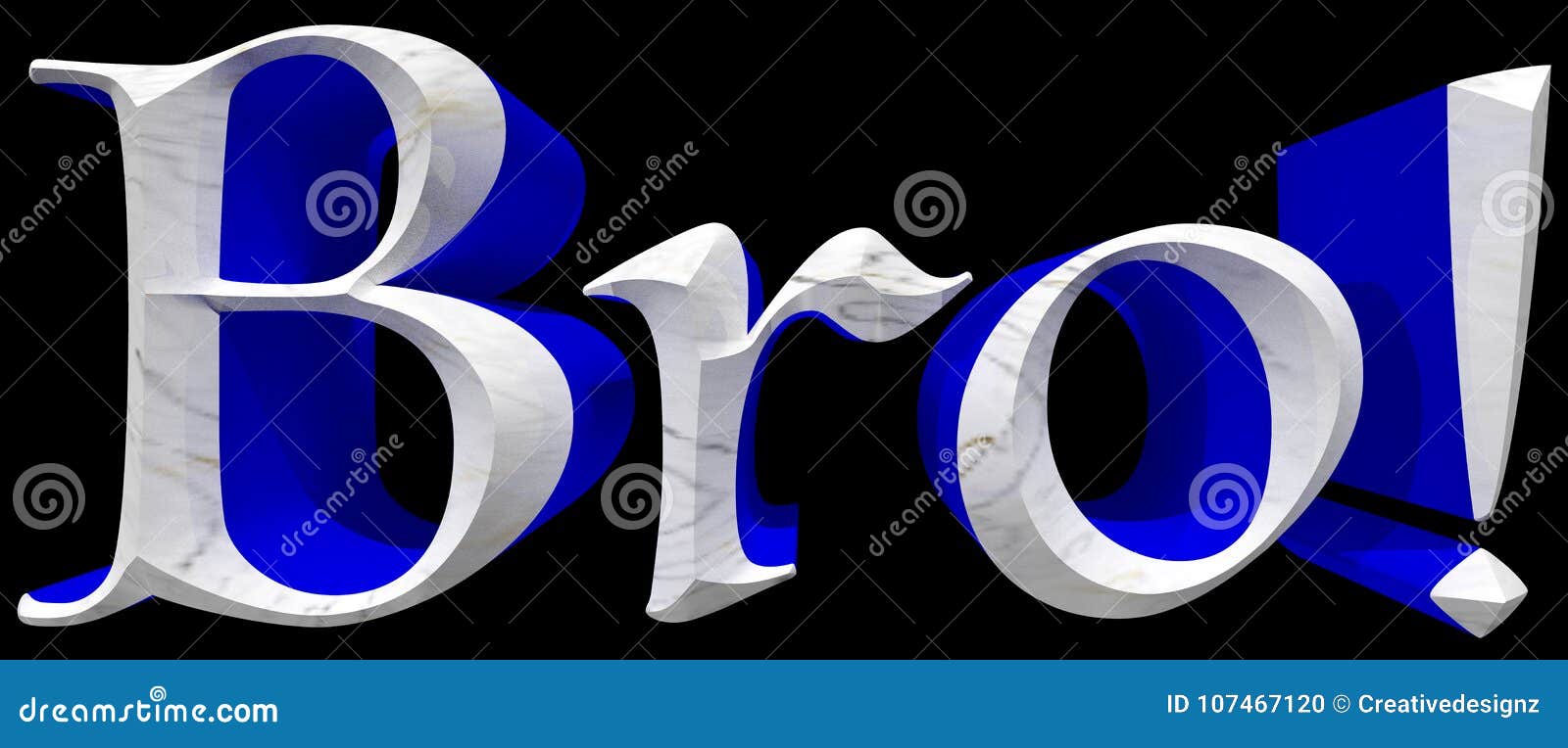 Bro 3D Type Illustration with Clipping Path Stock Illustration ...