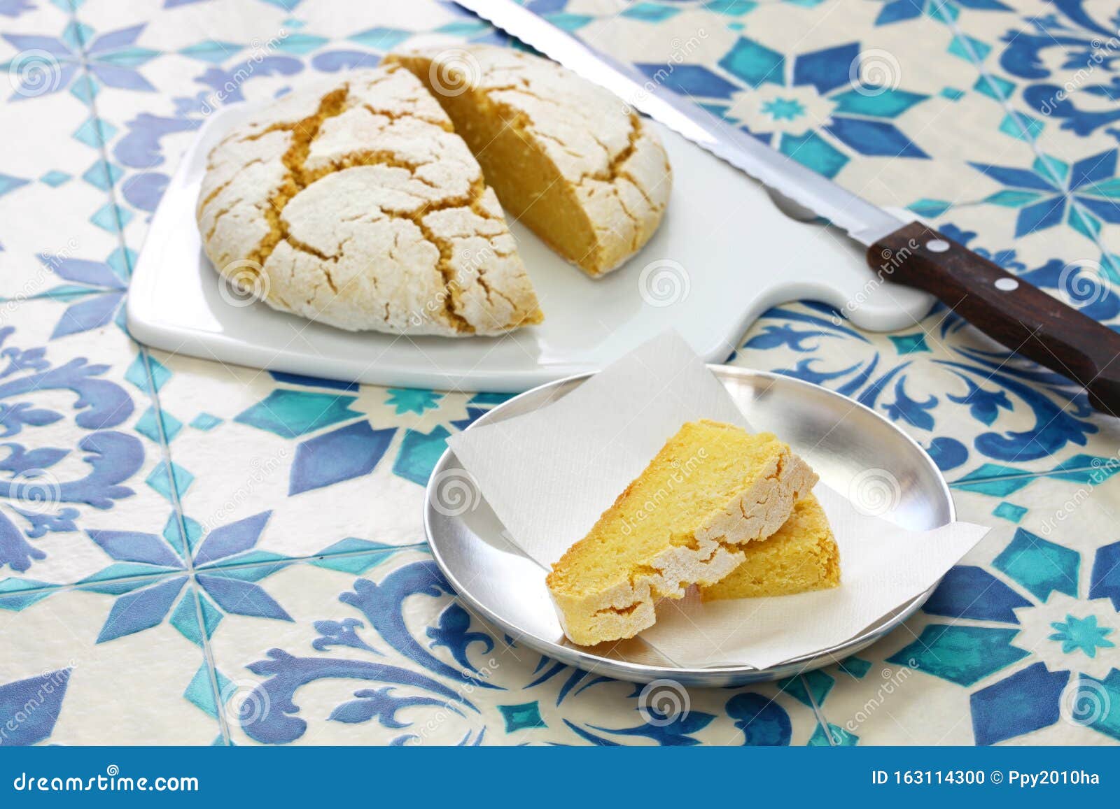 Broa, Portuguese Corn Bread Stock Photo - Image of organic, homemade ...