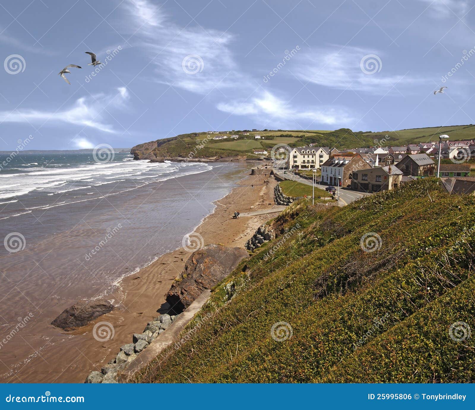 Broad haven Sea Front stock photo. Image of beach, village - 25995806