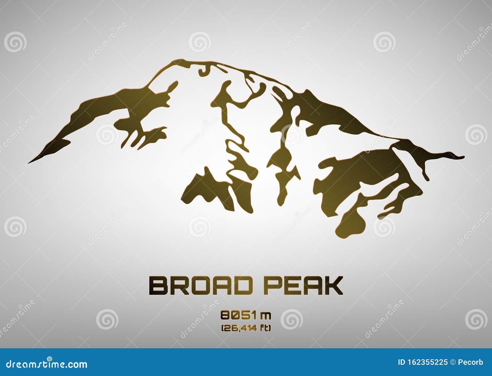 Illustration of Bronze Bronze Broad Peak Stock Vector - Illustration of ...