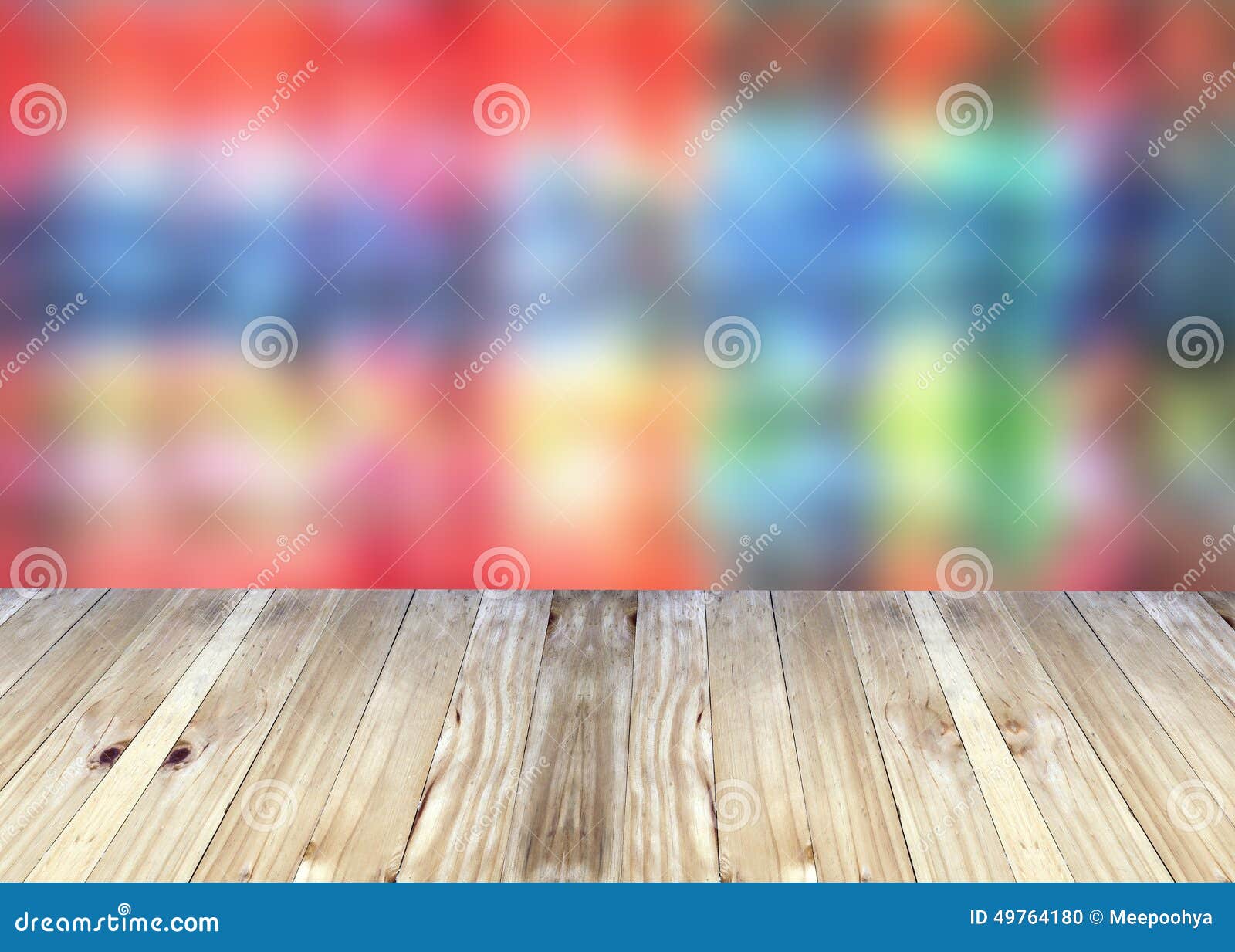 Broad Planks and Bright Colorful Blur Background. Stock Photo - Image ...