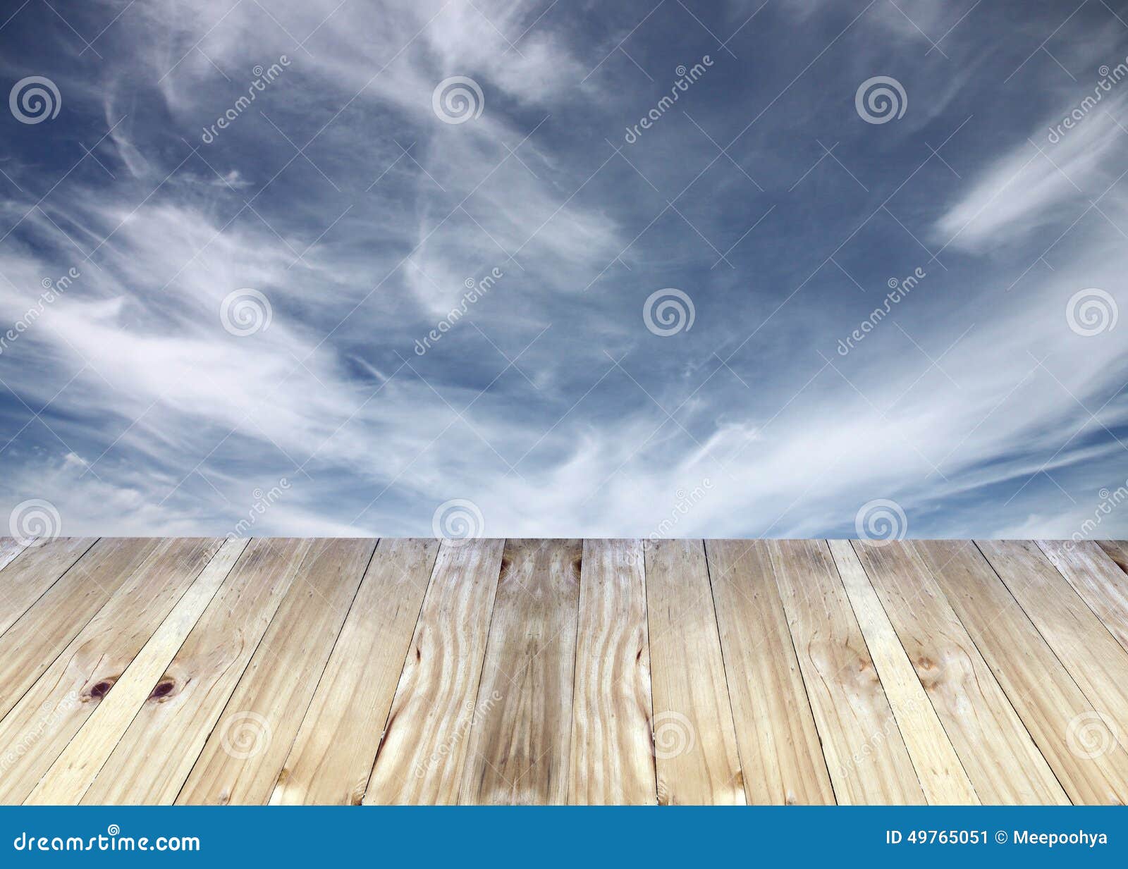 Broad Planks and Bule Sky Blurs of Background. Stock Image - Image of ...