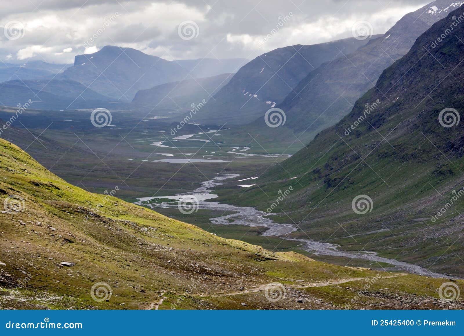 Broad Valley with the Kungsleden Footpath Stock Photo - Image of ...